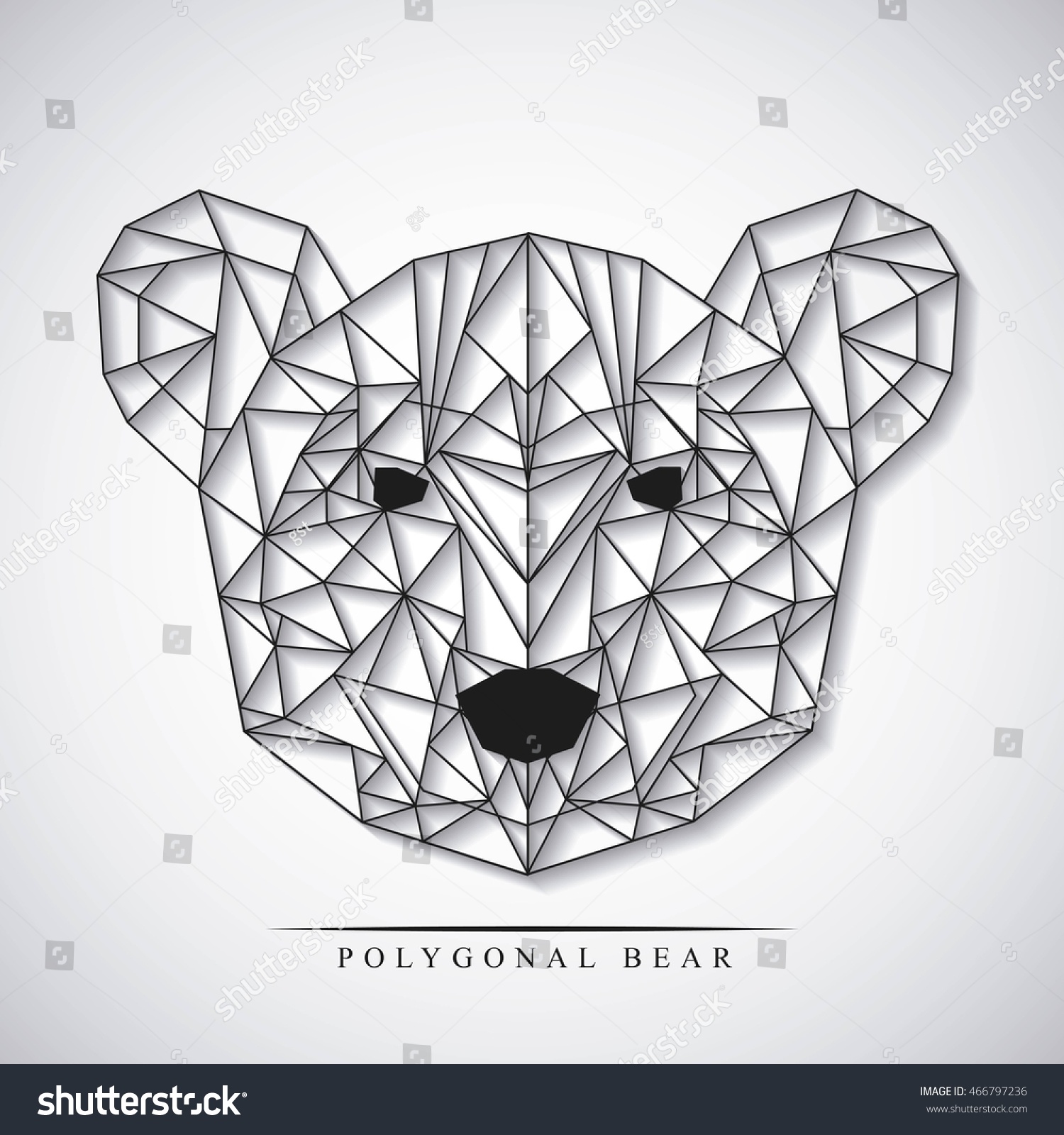 Bear Low Poly Animal Vector Illustration: เวกเตอร์สต็อก (ปลอดค่า ...