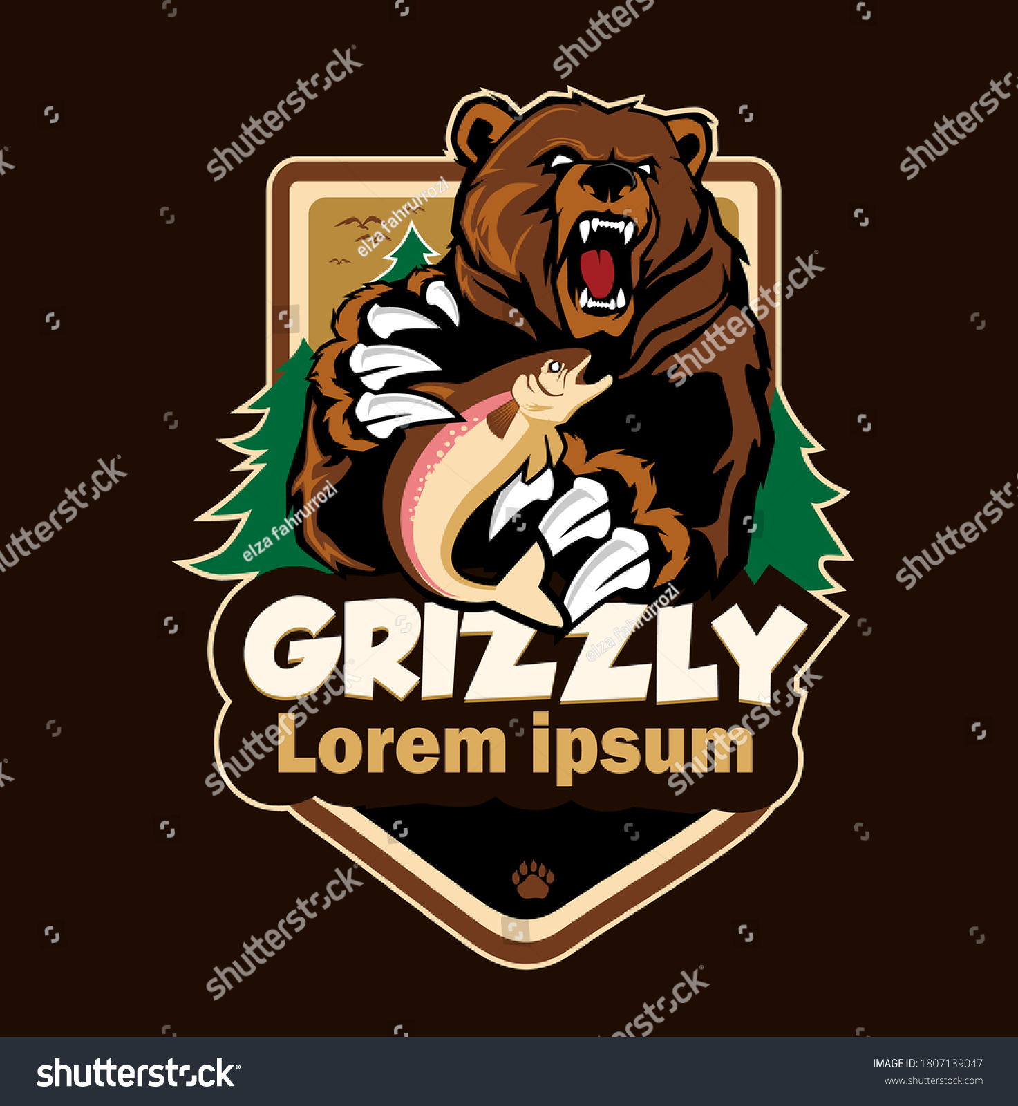 Bear Mascot Cartoon Vector Stock Vector (Royalty Free) 1807139047 ...