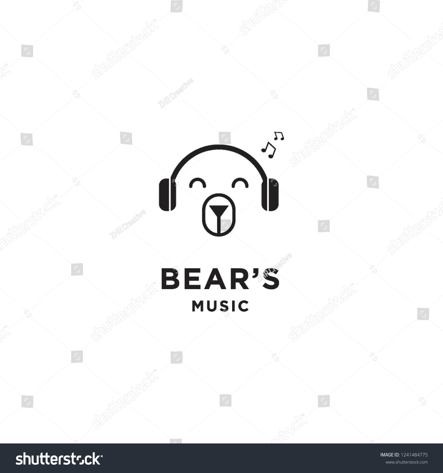Bear Music Logo Icon Template Stock Vector (Royalty Free) 1241484775 ...