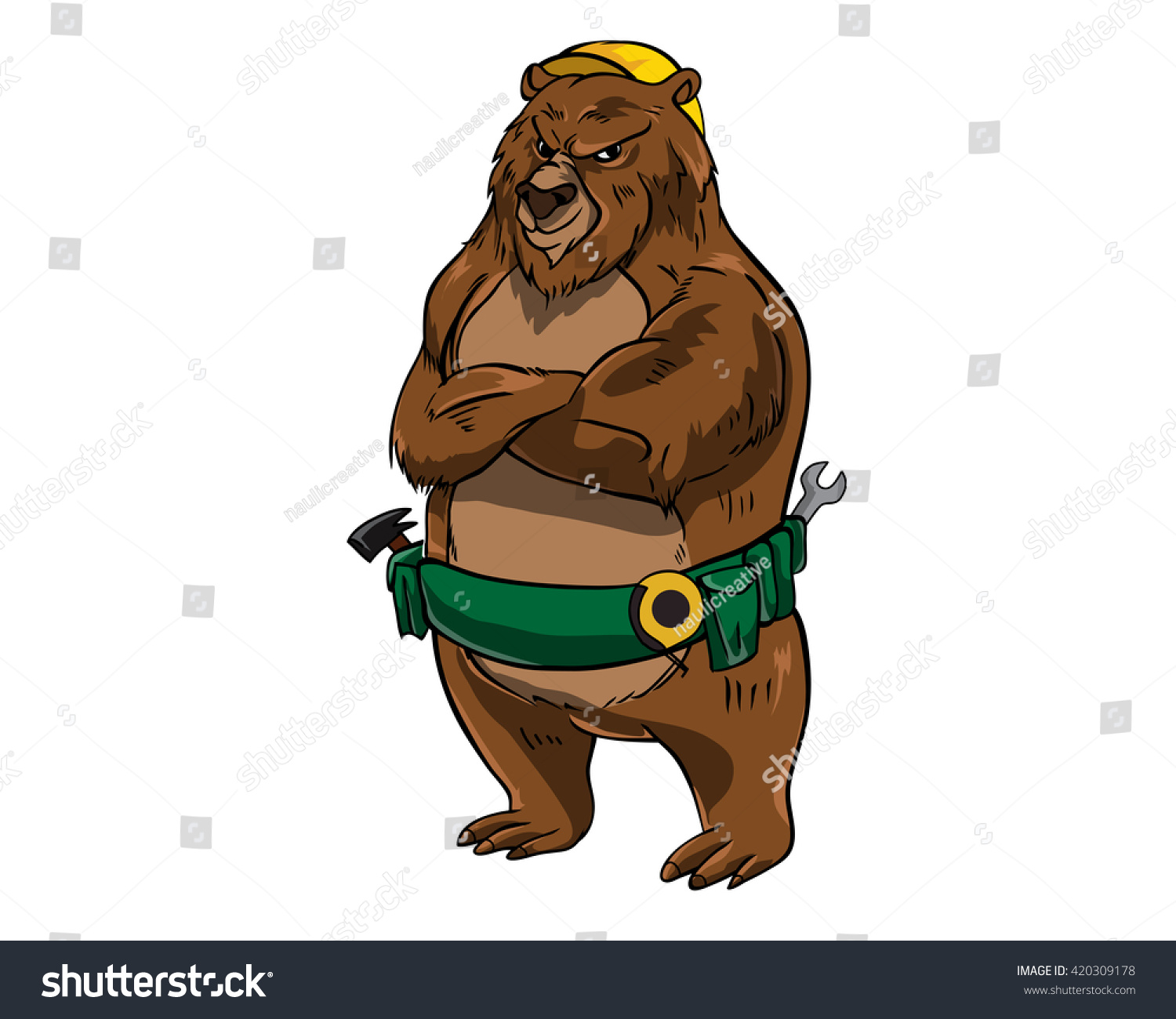 Bear Occupational Character Construction Worker Stock Vector 420309178 ...