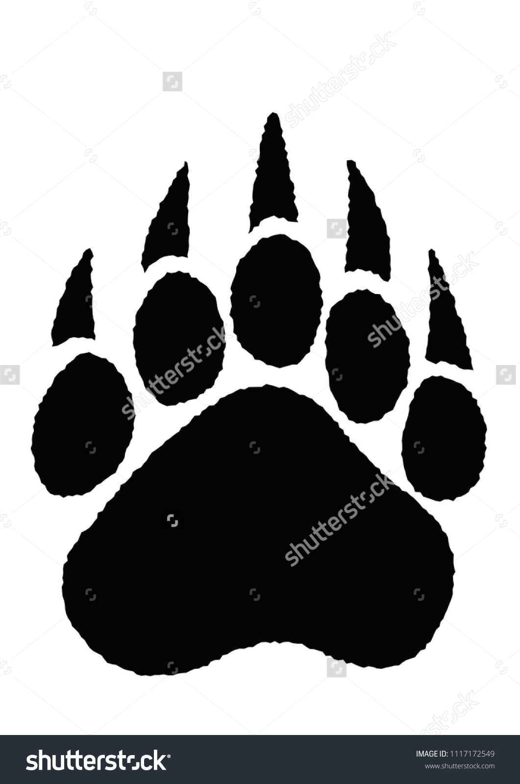 Bear Paw Print Vector Design Stock Vector (Royalty Free) 1117172549 ...