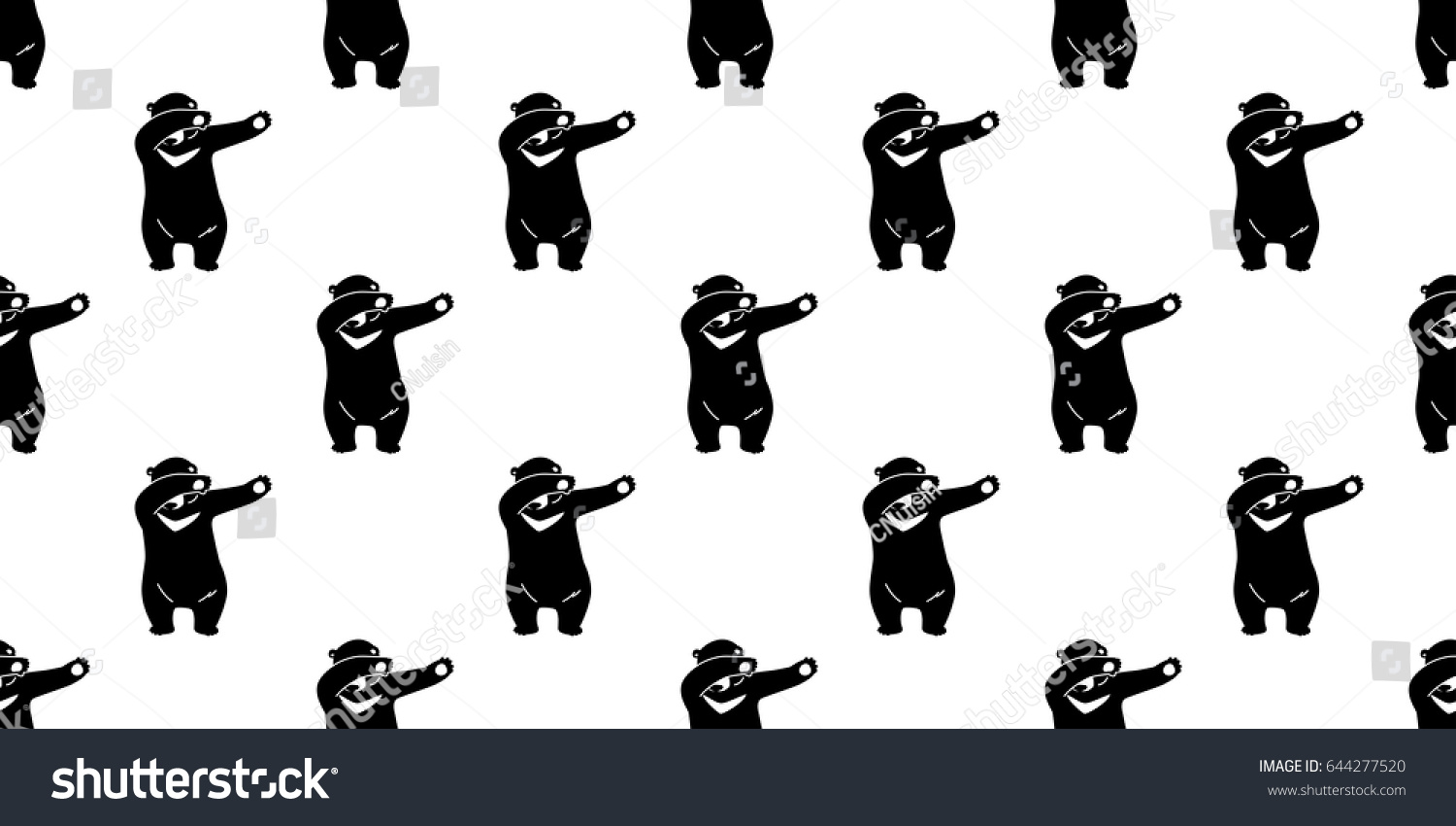 Bear Polar Bear Dab Dance Seamless Stock Vector (Royalty Free ...