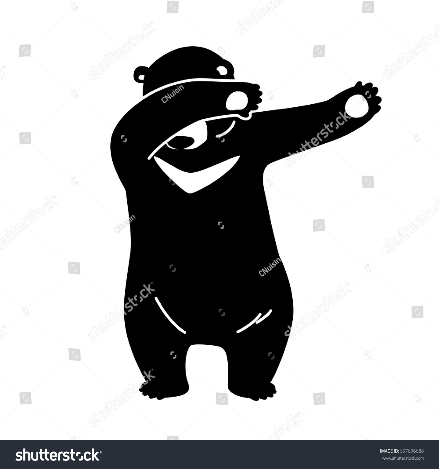 Bear Polar Bear Dab Dance Vector Stock Vector (Royalty Free) 657696688