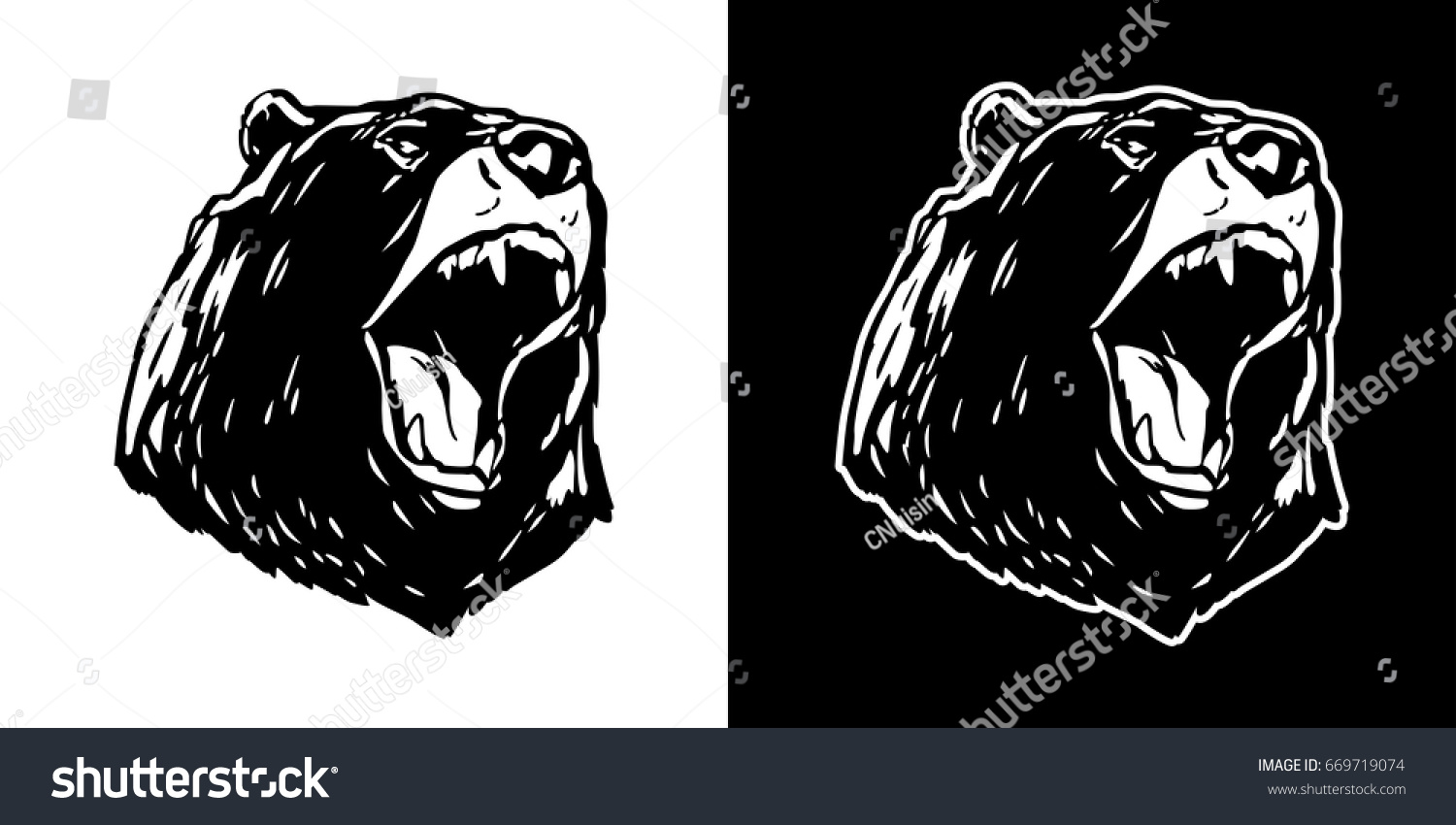 Bear Polar Bear Scream Vector Illustration Stock Vector (Royalty Free ...