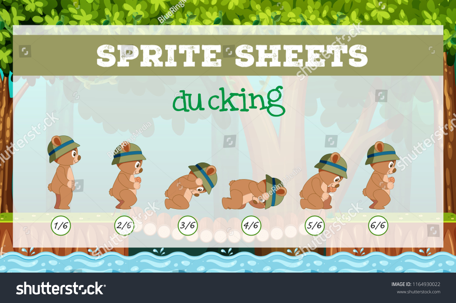 Bear Sprite Sheets Ducking Illustration Stock Vector (Royalty Free ...