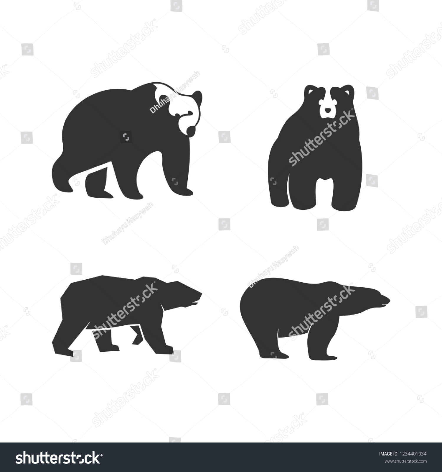 Bear Symbol Vector Illustration Stock Vector (Royalty Free) 1234401034 ...