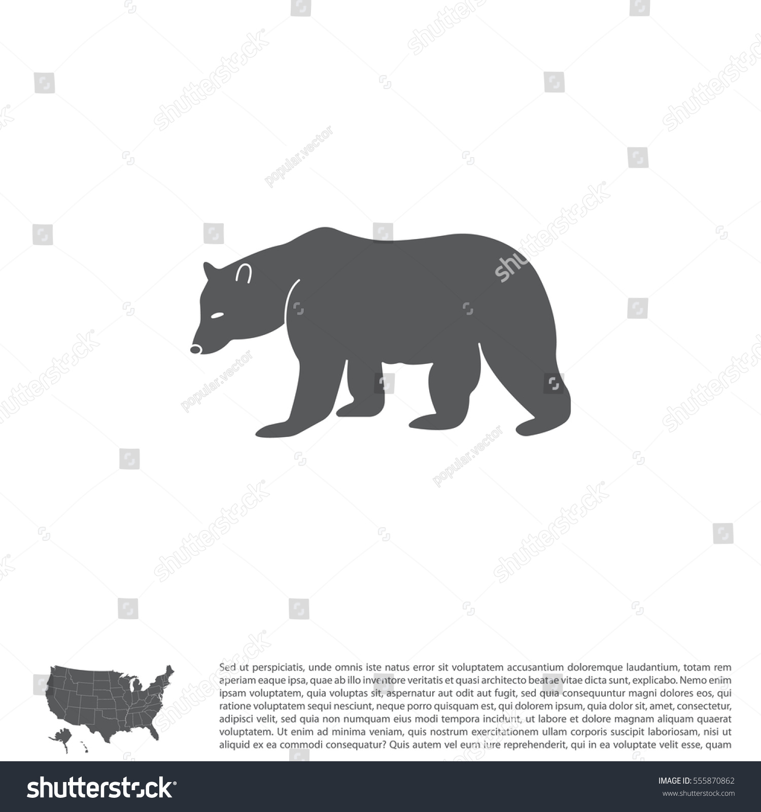 Bear Symbol Vector Illustration Stock Vector (Royalty Free) 555870862 ...