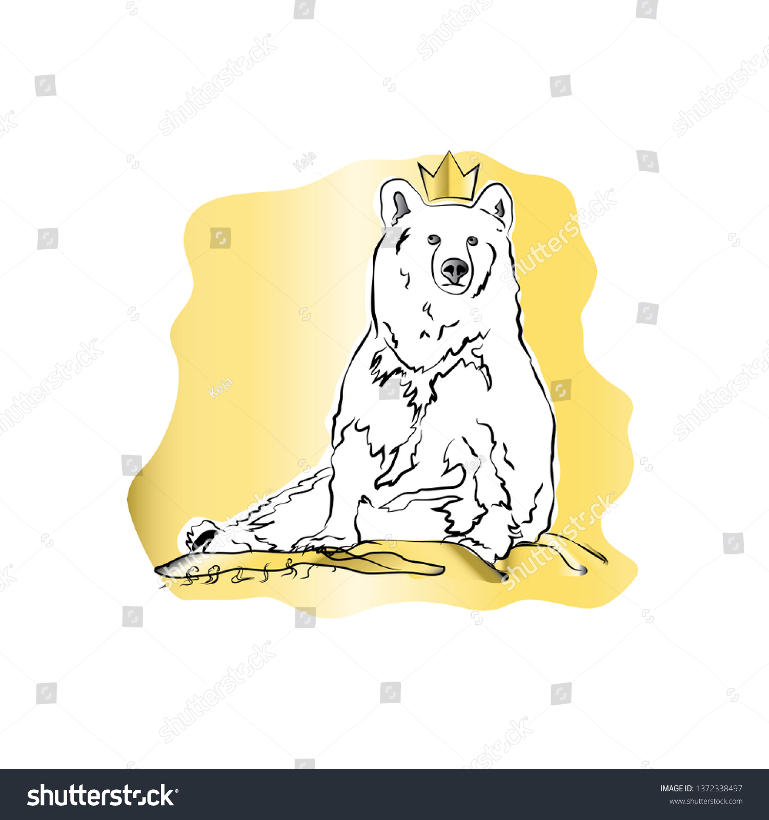 Bear Crown Vector Illustration Stock Vector (Royalty Free) 1372338497