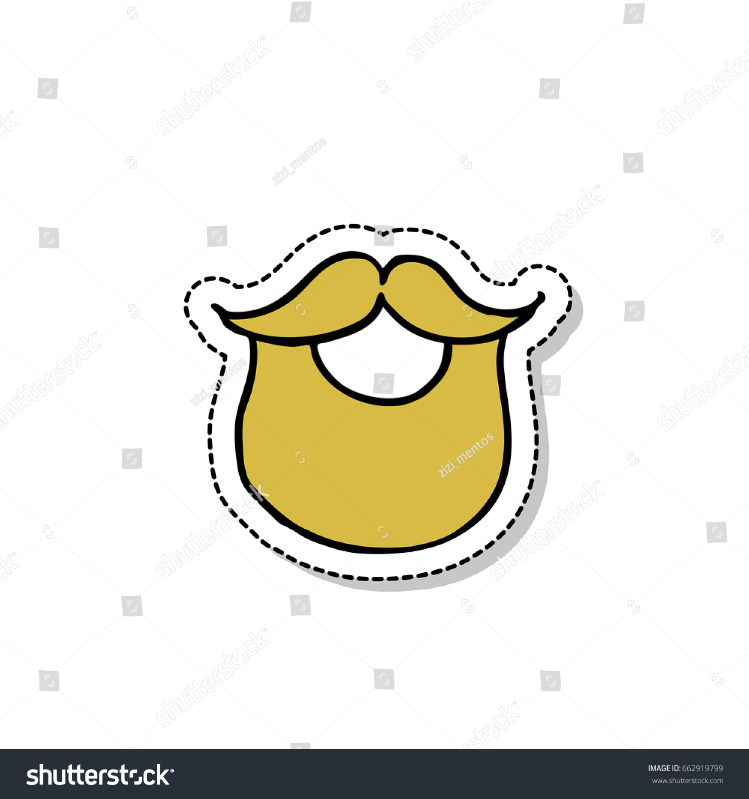 Beard Doodle Icon Sticker Stock Vector (Royalty Free) 662919799 ...