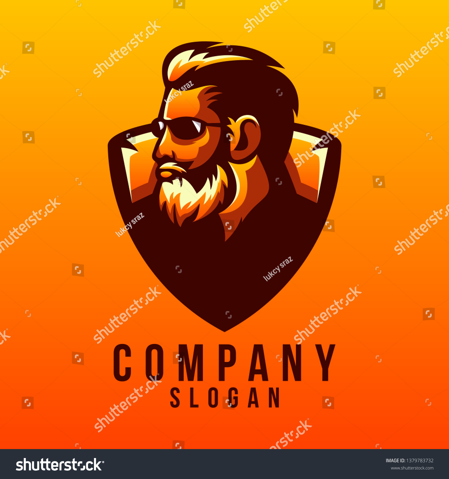 Beard Logo Design Stock Vector (Royalty Free) 1379783732