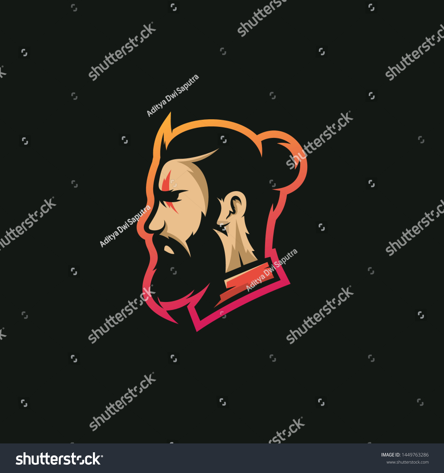 Beard Man Logo Vector Illustration Stock Vector (Royalty Free ...
