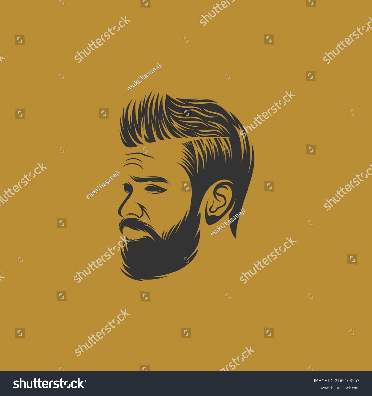Beard Man Logo Vector Illustration Stock Vector (Royalty Free ...