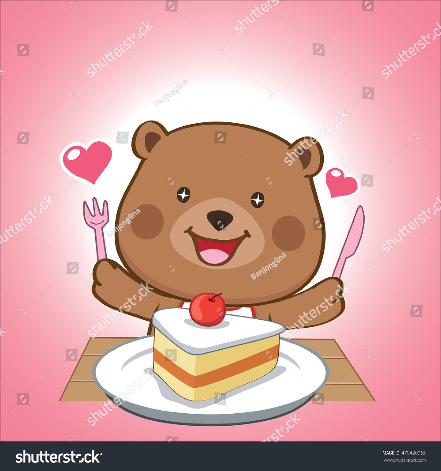 Bears Eat Cake Cartoon Vector 10 Stock Vector (Royalty Free) 479420965 ...