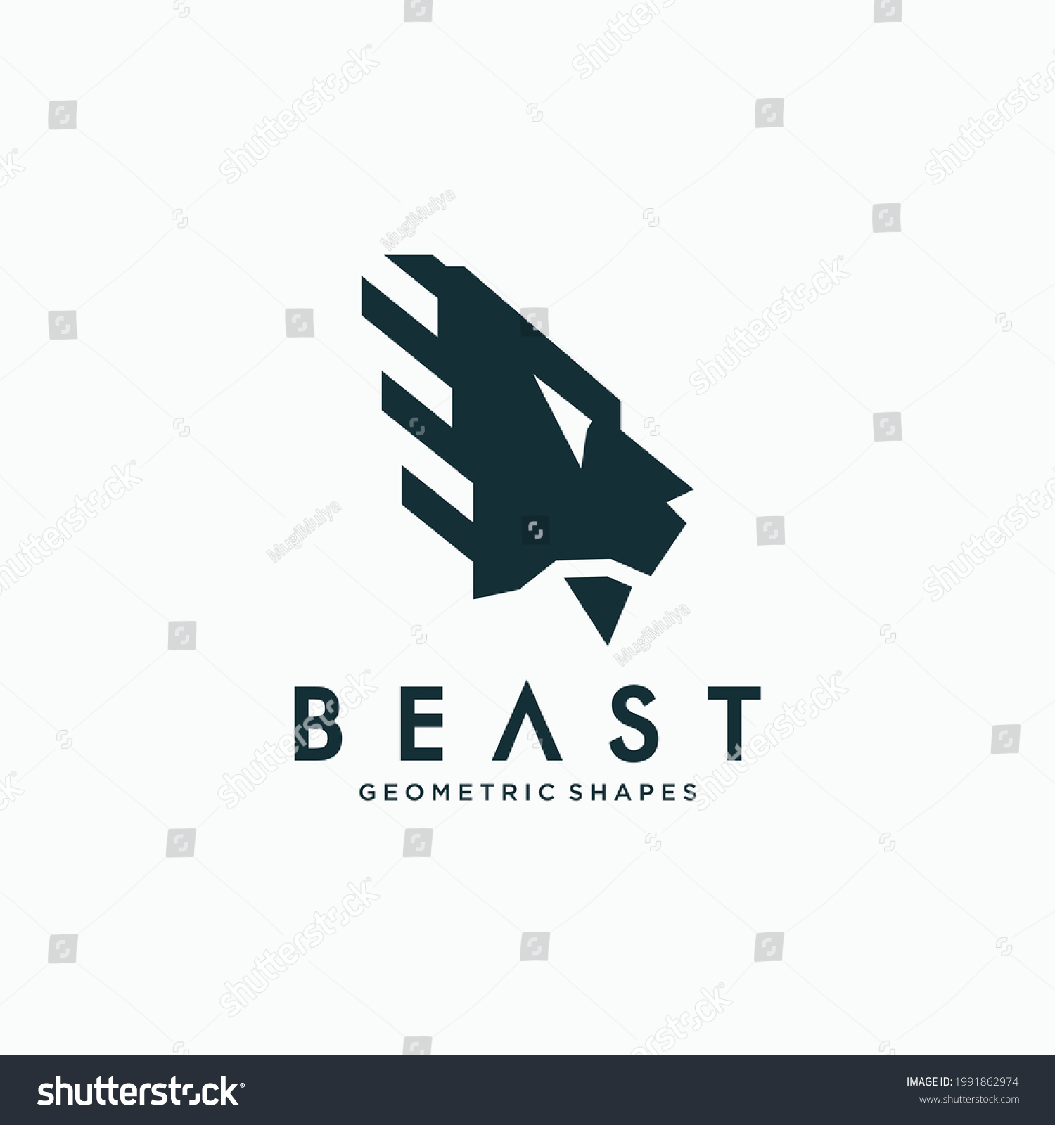 Beast Logo Design Animal Vector Template Stock Vector (Royalty Free ...