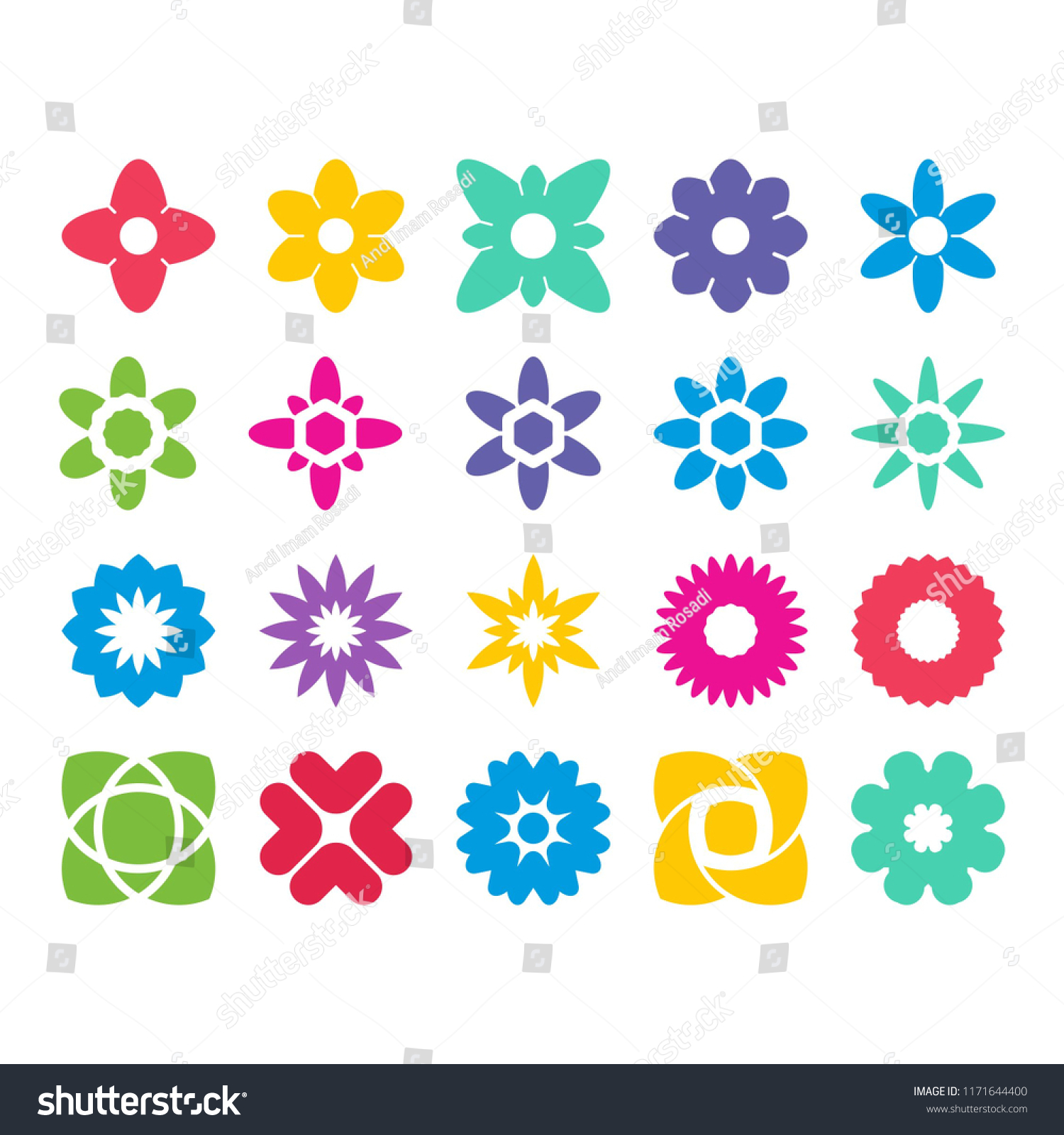Beatifull Flower Template Stock Vector (Royalty Free) 1171644400 ...