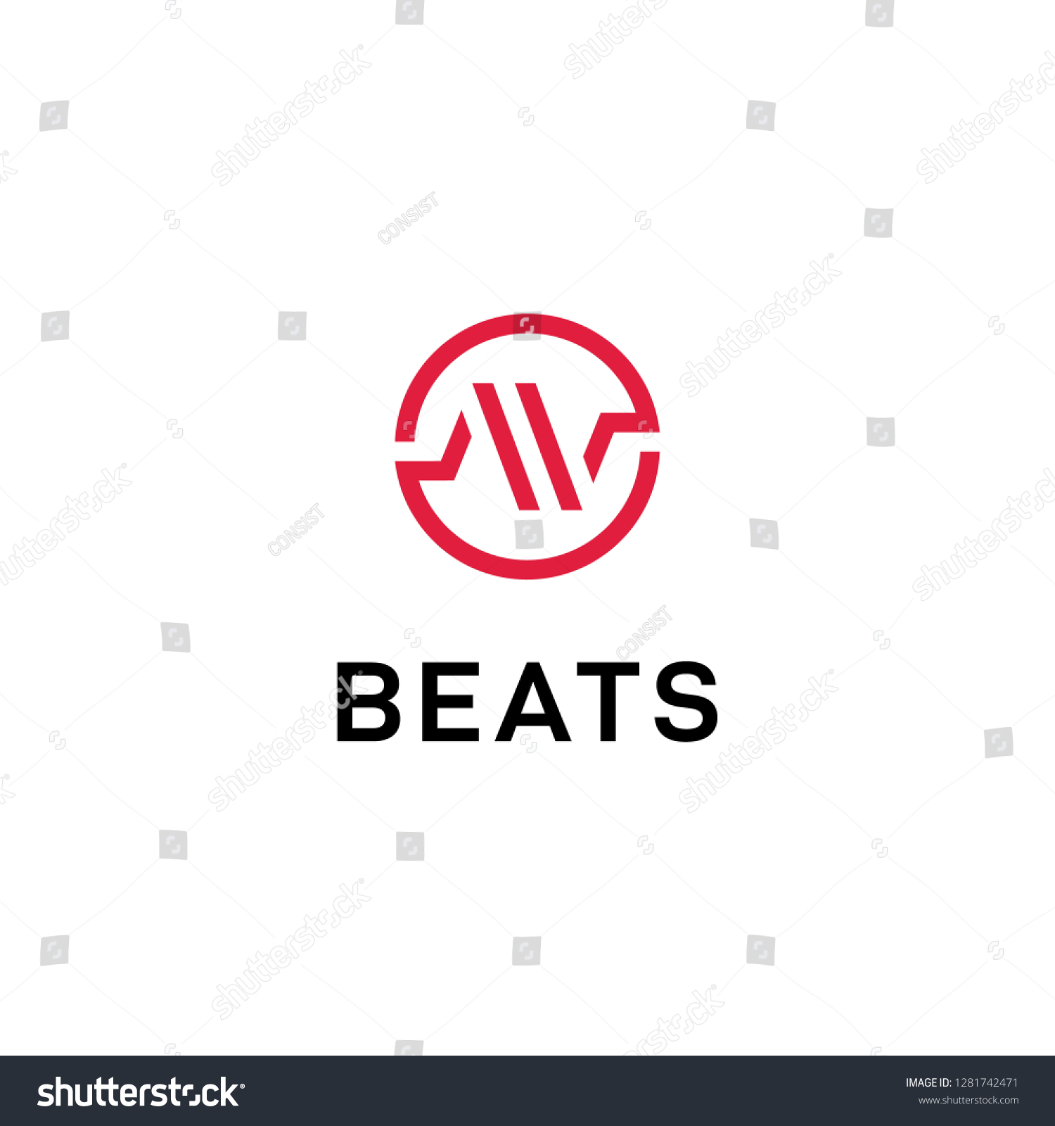 Beats Logo Design Stock Vector (Royalty Free) 1281742471