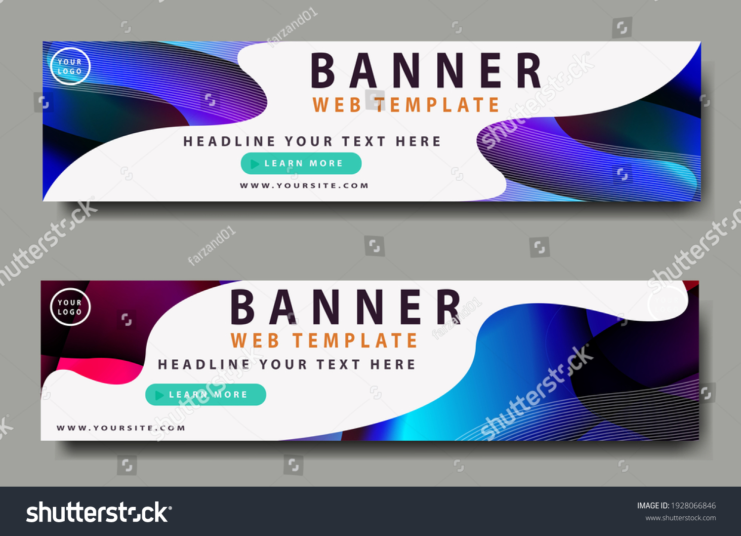 Beautiful Abstract Web Banner Design Background Stock Vector (Royalty ...