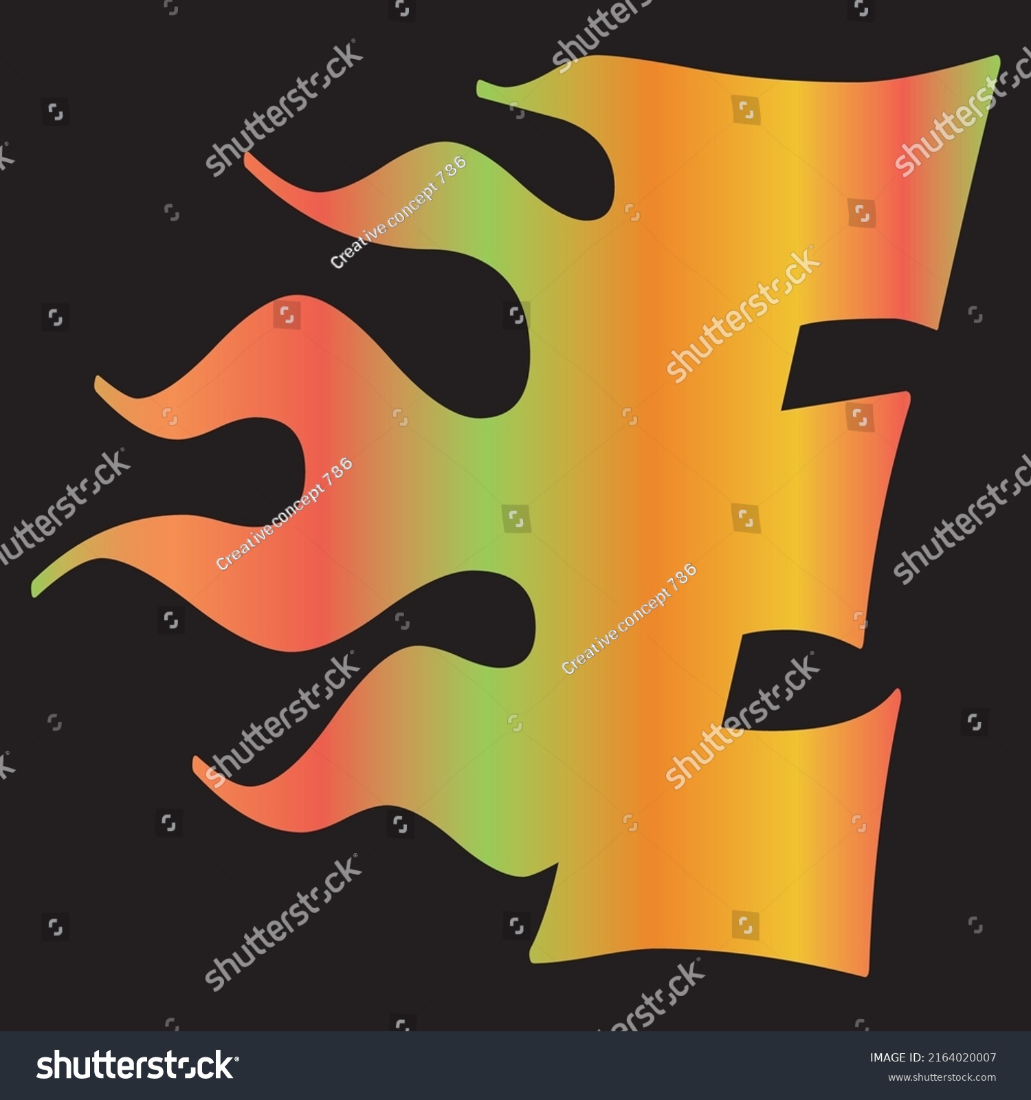 Beautiful Fire Letter E Stock Vector (Royalty Free) 2164020007 ...