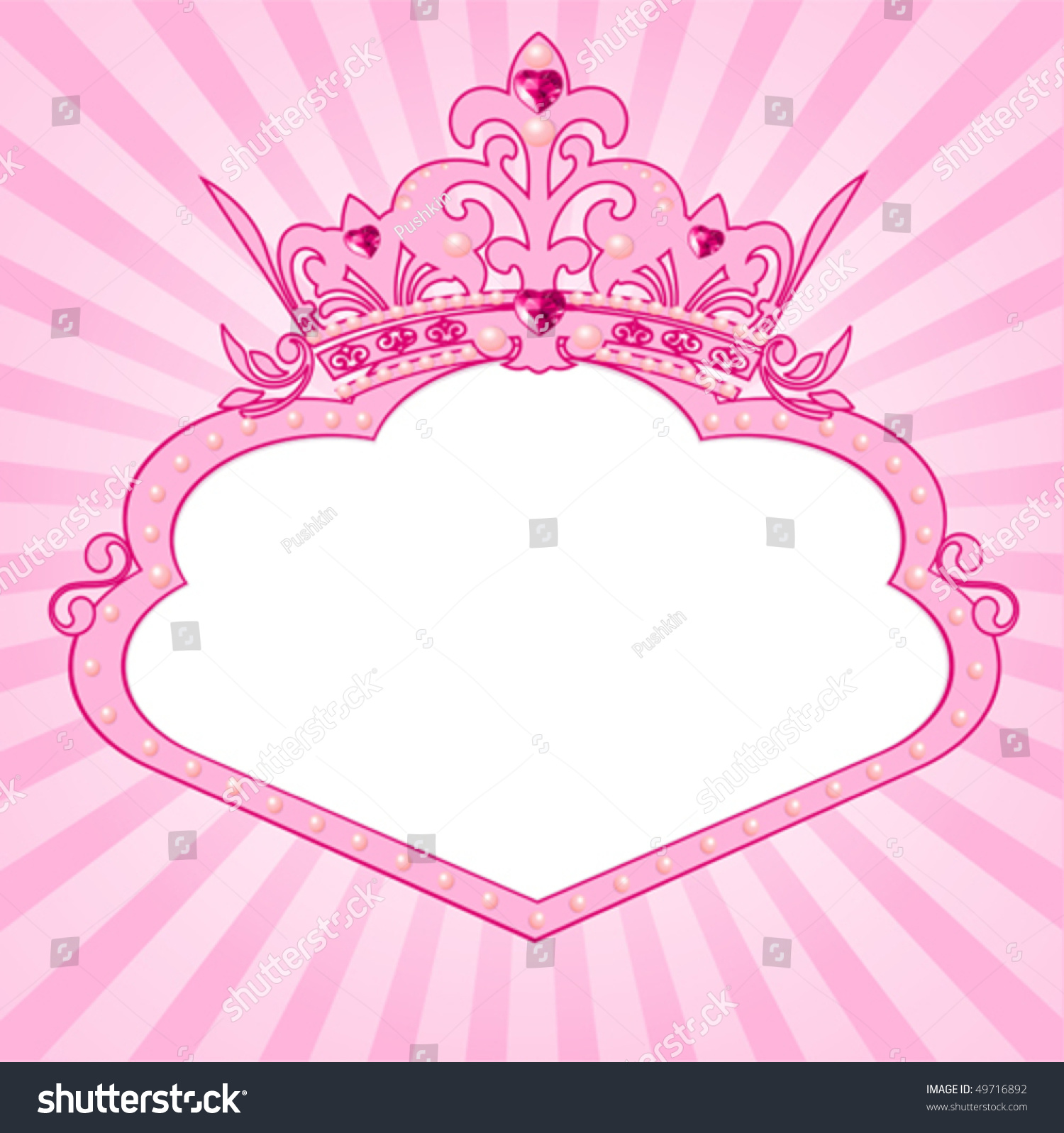 Beautiful Background Crown Frame True Princess Stock Vector (Royalty ...