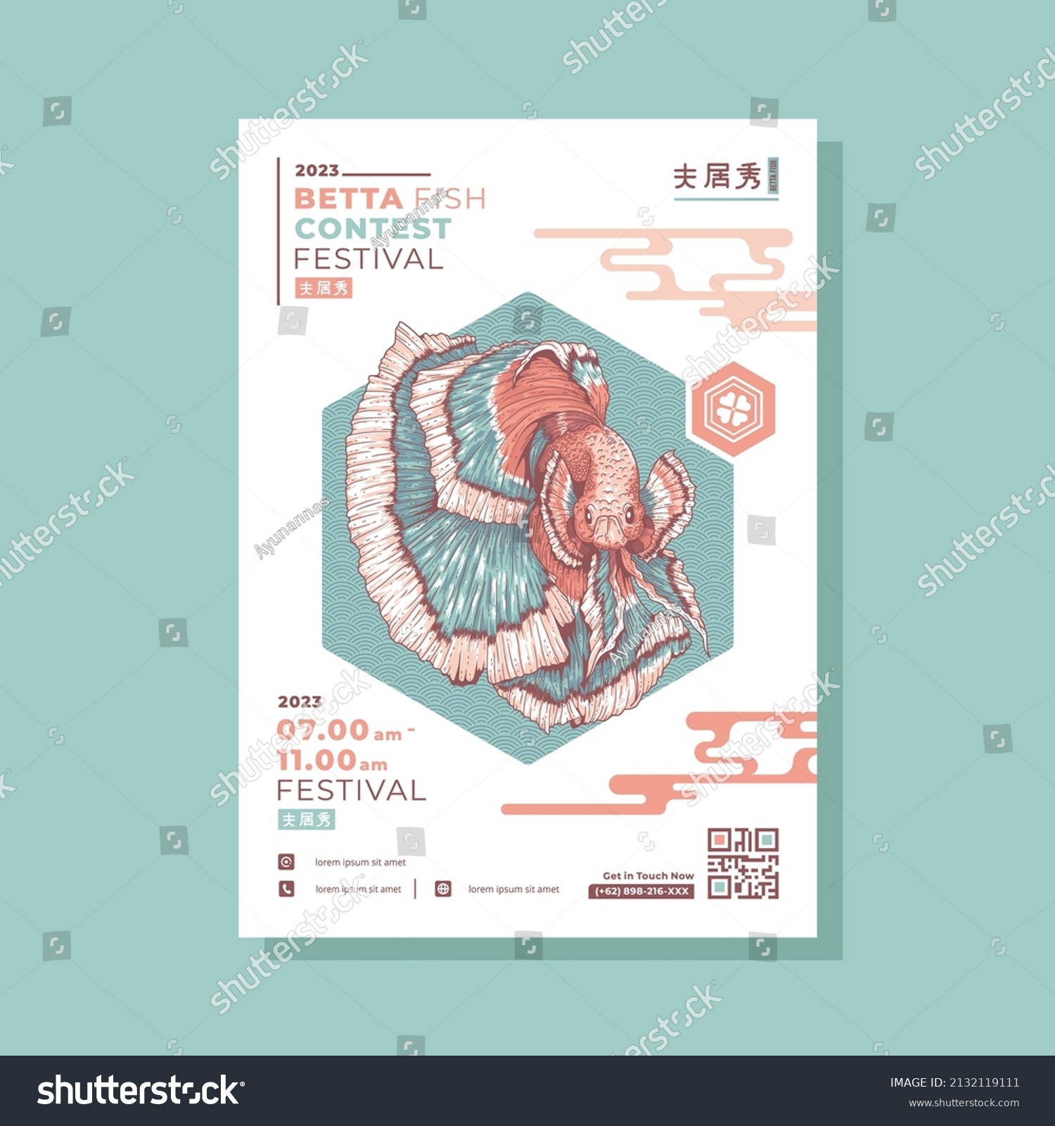 Beautiful Betta Fish Poster Template Stock Vector (Royalty Free ...