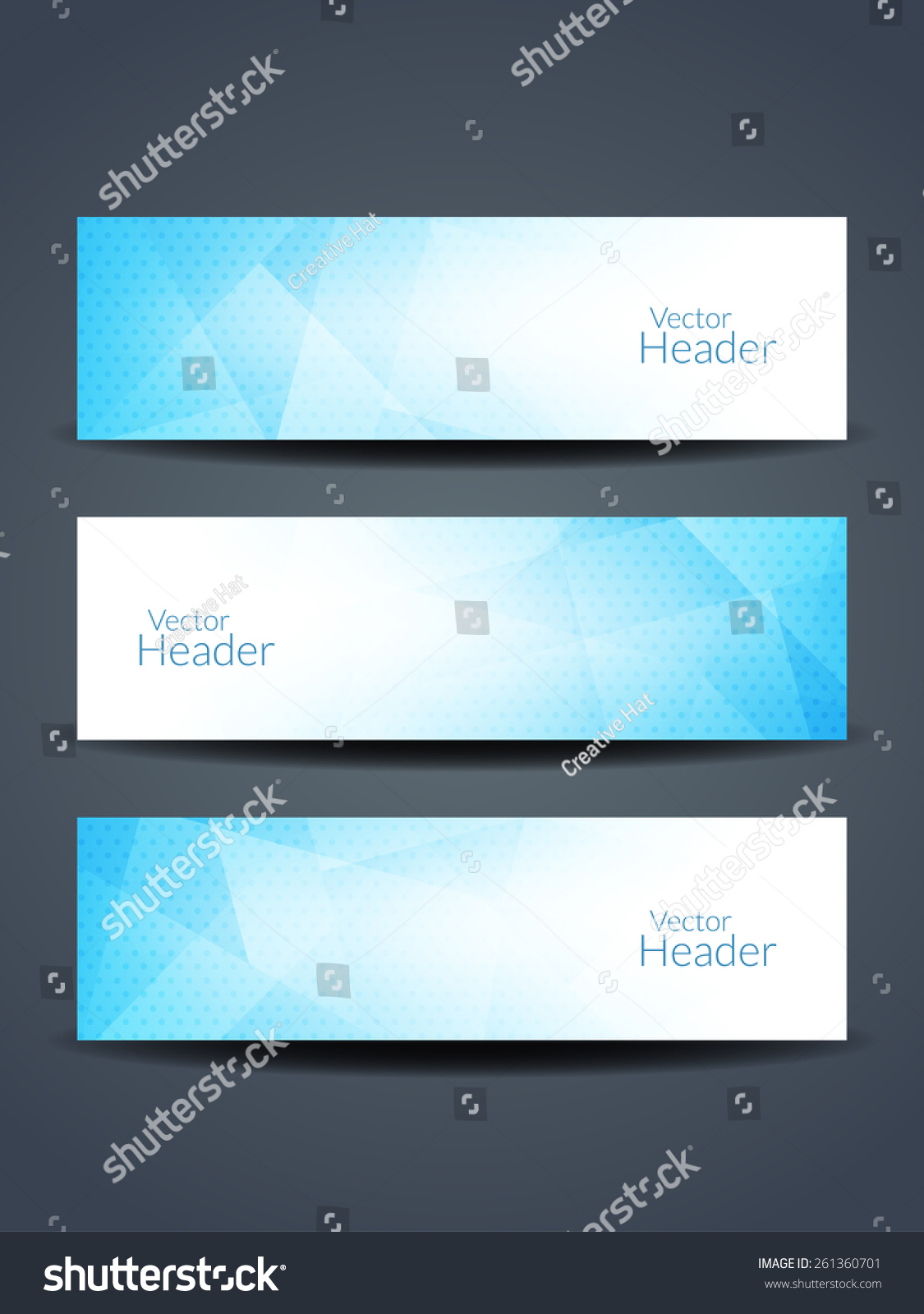 Beautiful Blue Colorvector Header Designs Stock Vector (Royalty Free ...