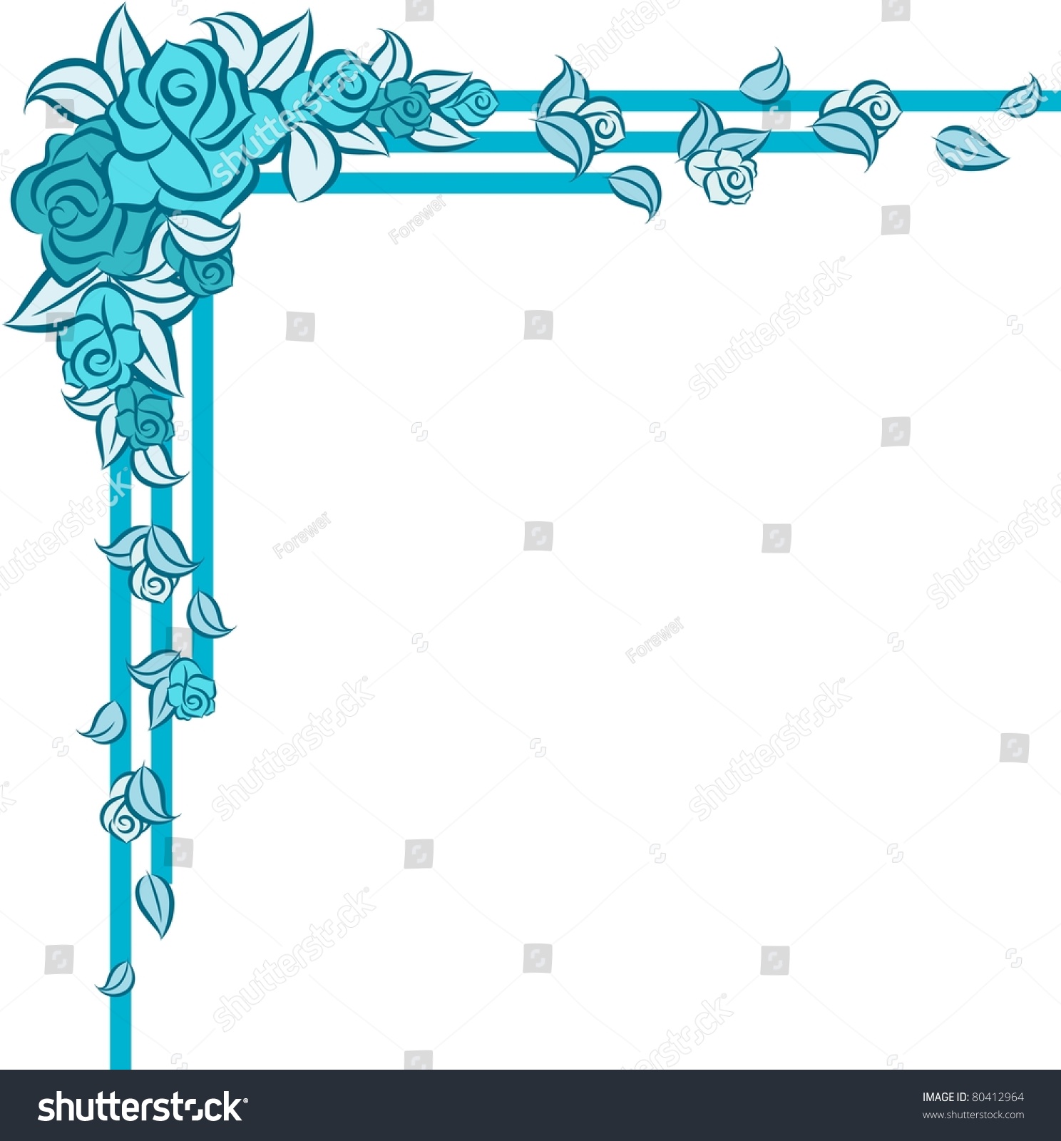 Beautiful Blue Roses Vector Stock Vector (Royalty Free) 80412964 ...