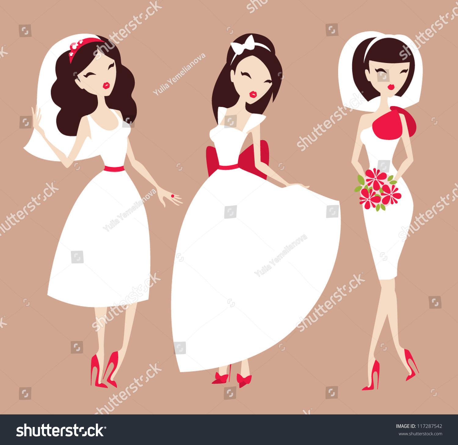Beautiful Brides Vector Eps 10 - 117287542 : Shutterstock