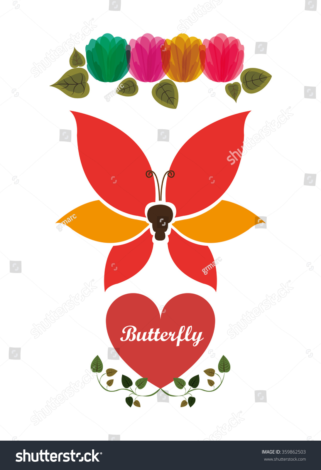Beautiful Butterflies Design Stock Vector Royalty Free 359862503