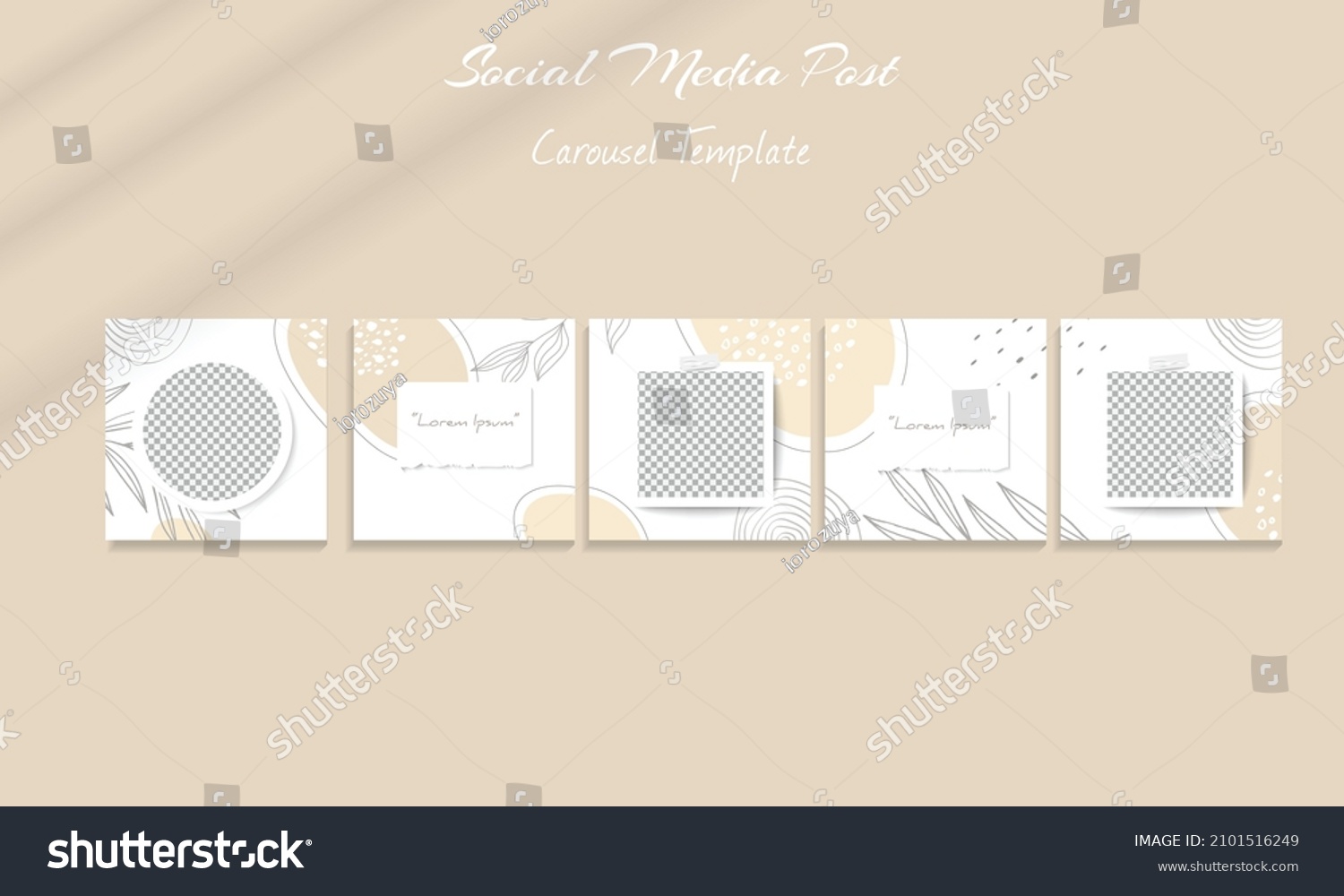 Beautiful Carousel Post Templates Set Bundle Stock Vector (Royalty Free ...