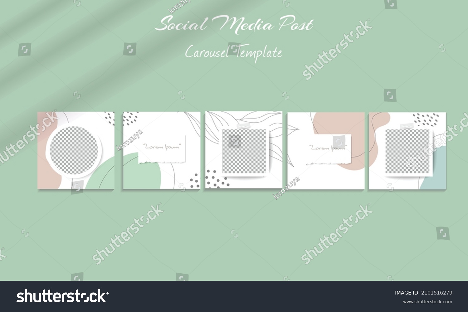 Beautiful Carousel Post Templates Set Bundle Stock Vector (Royalty Free ...