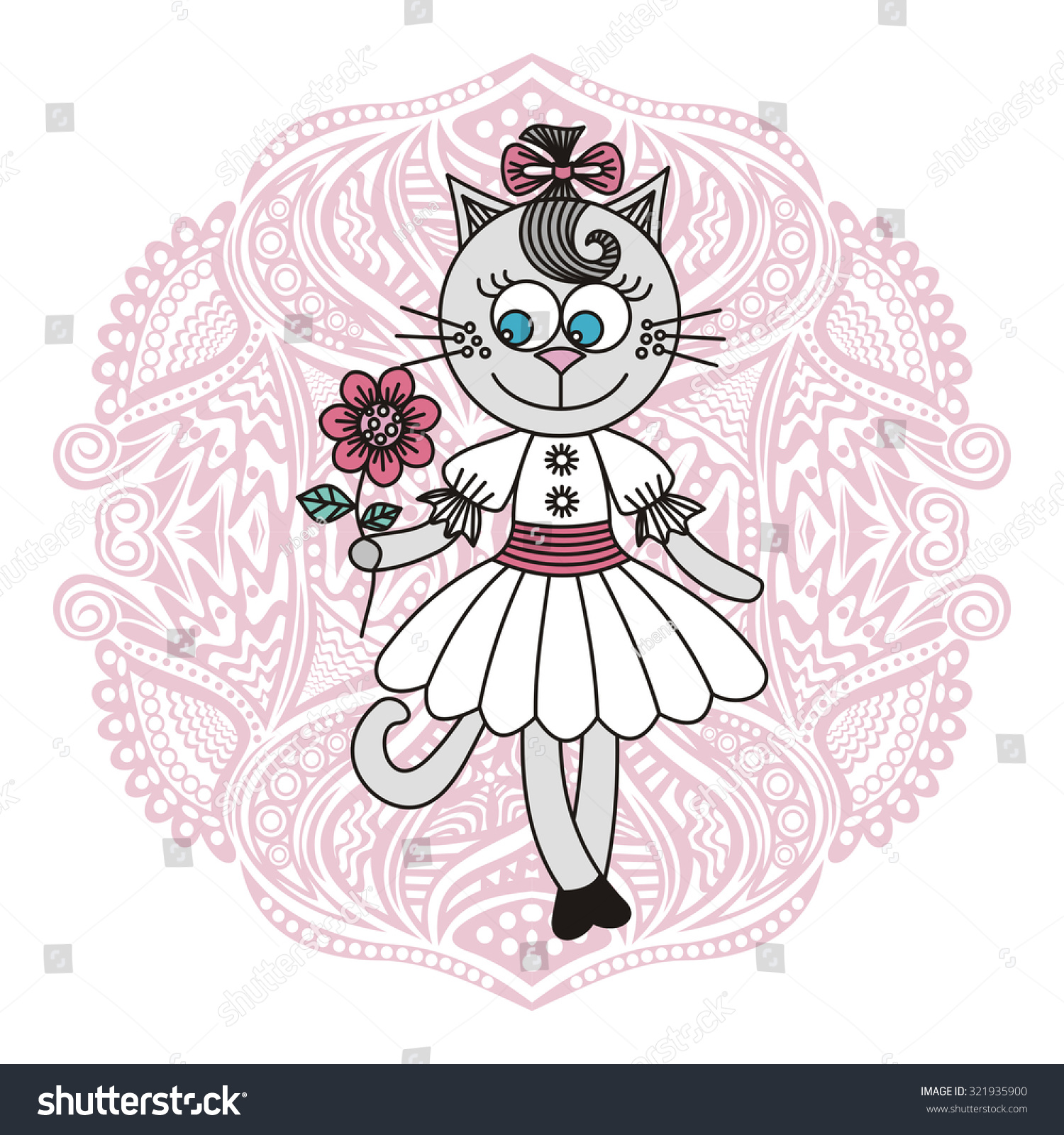 Beautiful Cat Vector Illustration Stock Vector (Royalty Free) 321935900 ...