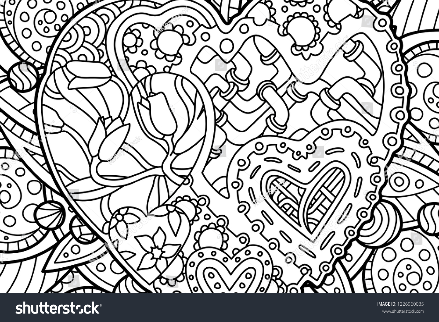 Beautiful Coloring Book Page Rectangular Pattern Stock Vector (Royalty ...
