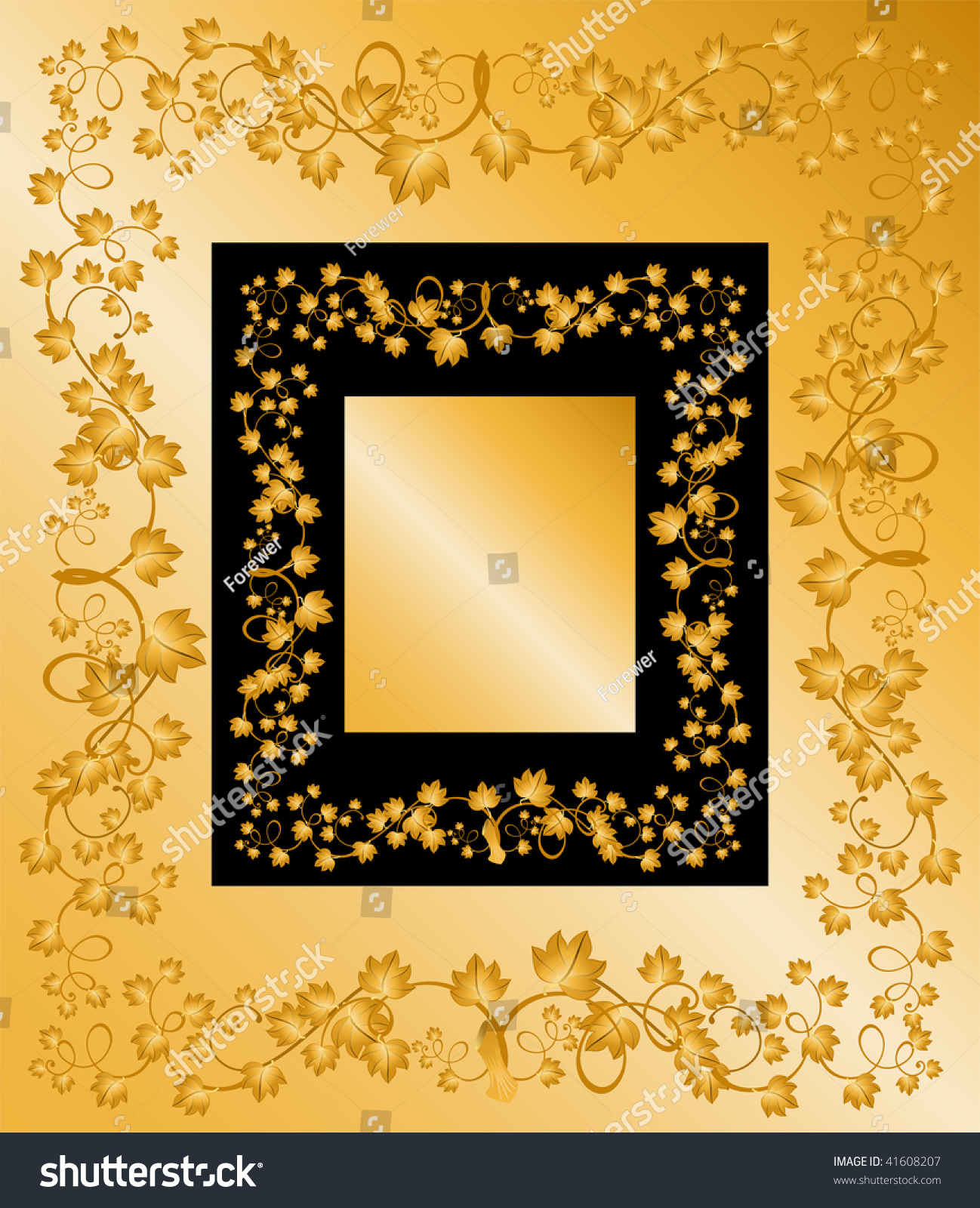 Beautiful Decorative Framework Leaves Design Stock Vector (Royalty Free ...