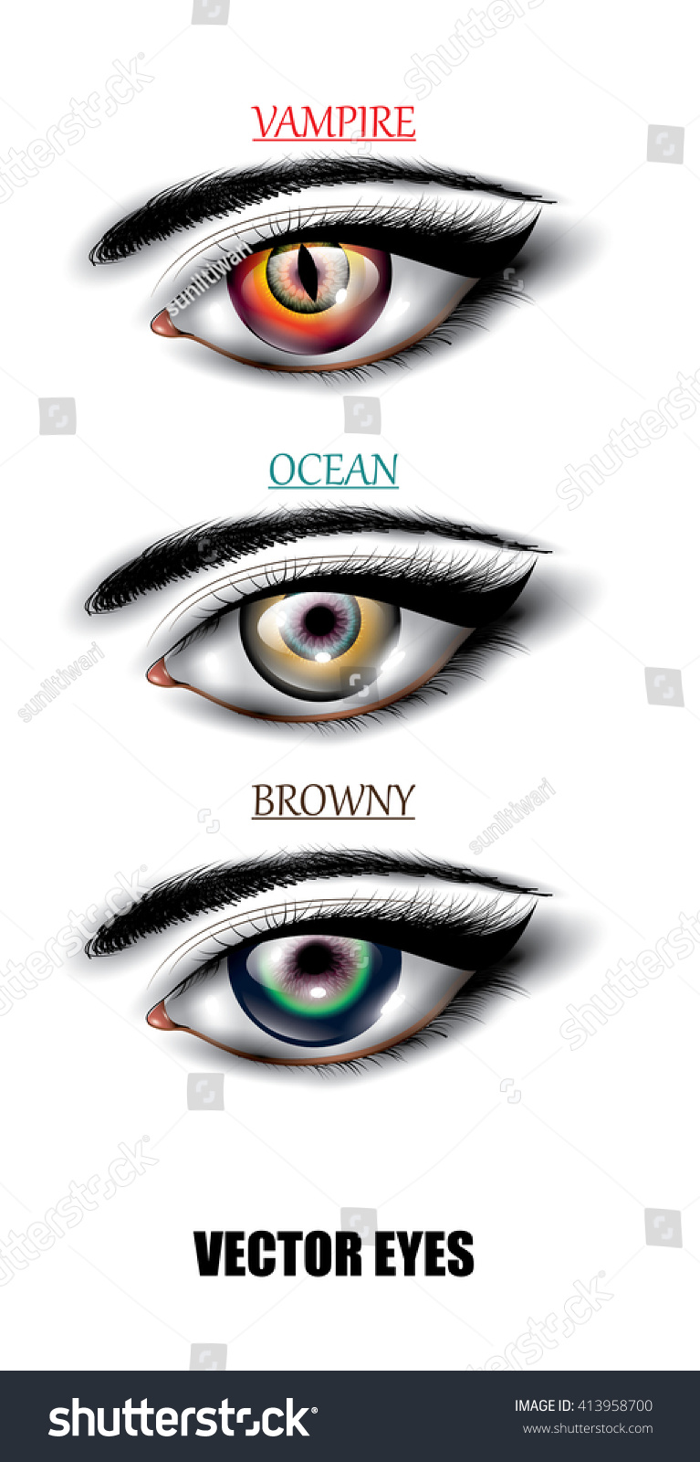 Beautiful Eyes Vector Stock Vector (Royalty Free) 413958700 | Shutterstock