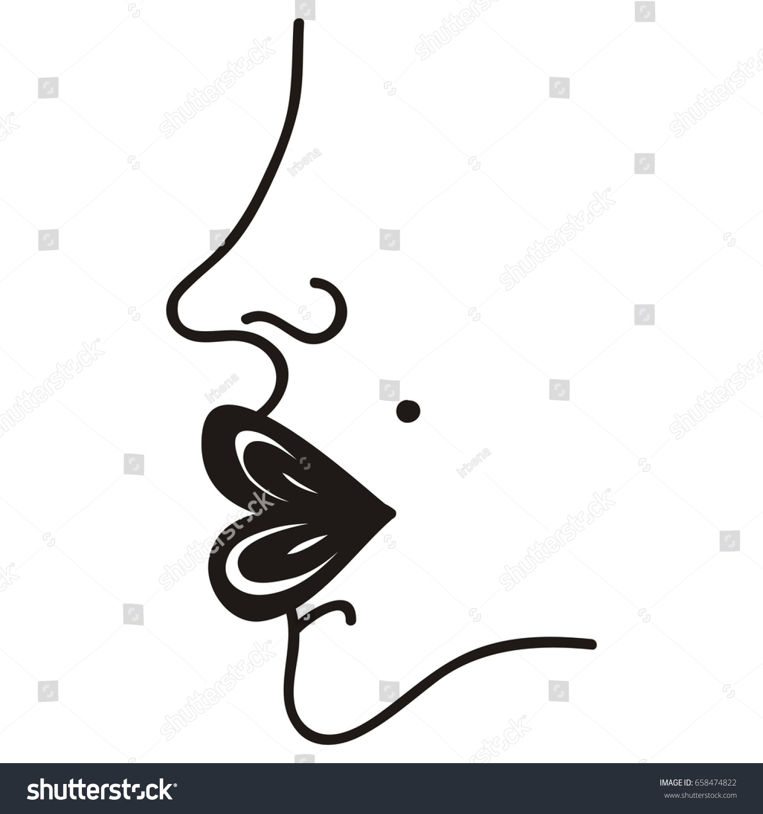 Beautiful Face Vector Illustration Stock Vector (Royalty Free) 658474822