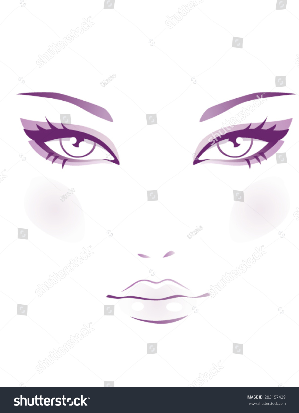 Beautiful Female Face Stock Vector (Royalty Free) 283157429