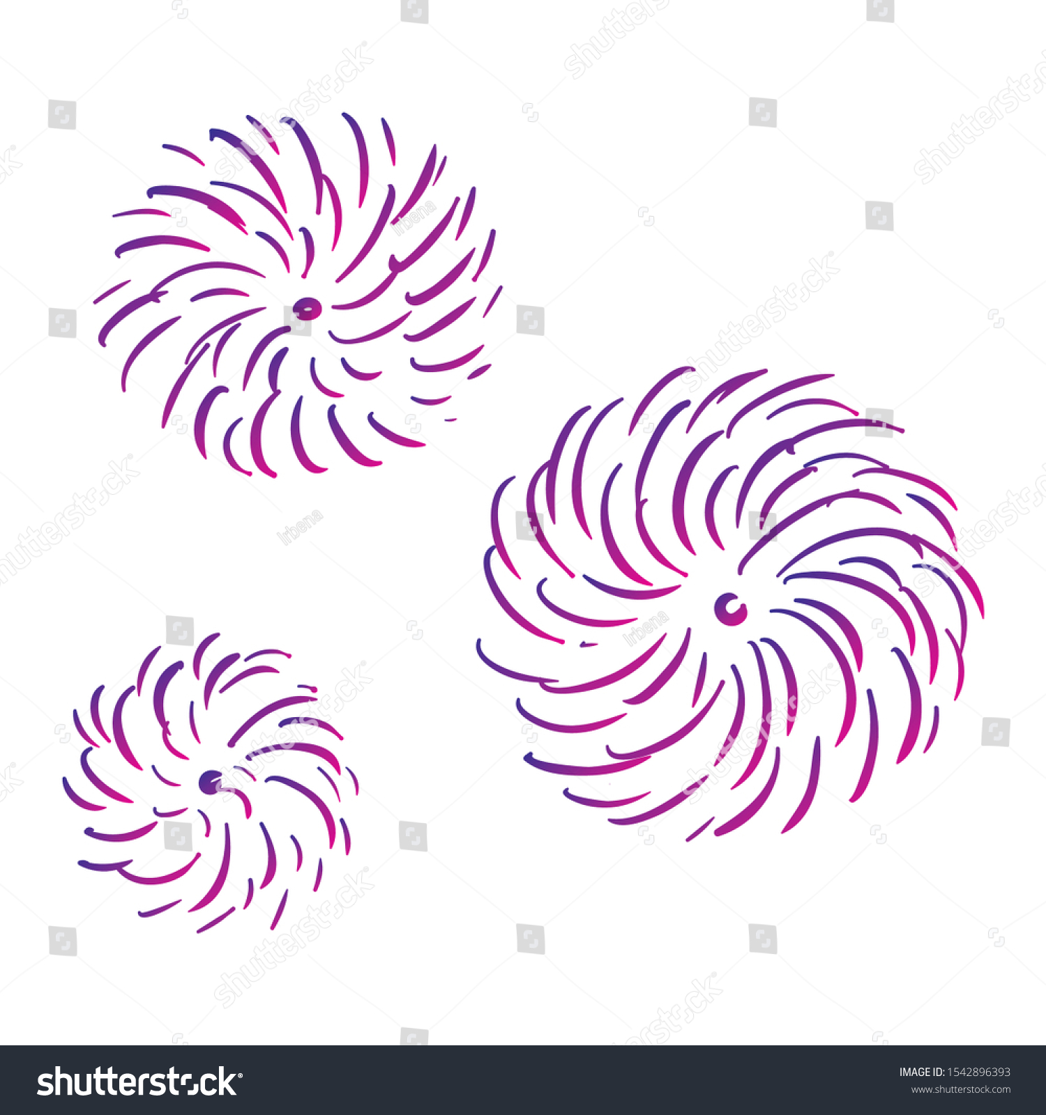 Beautiful Firework Sketch Vector Illustration Stock Vector (Royalty ...