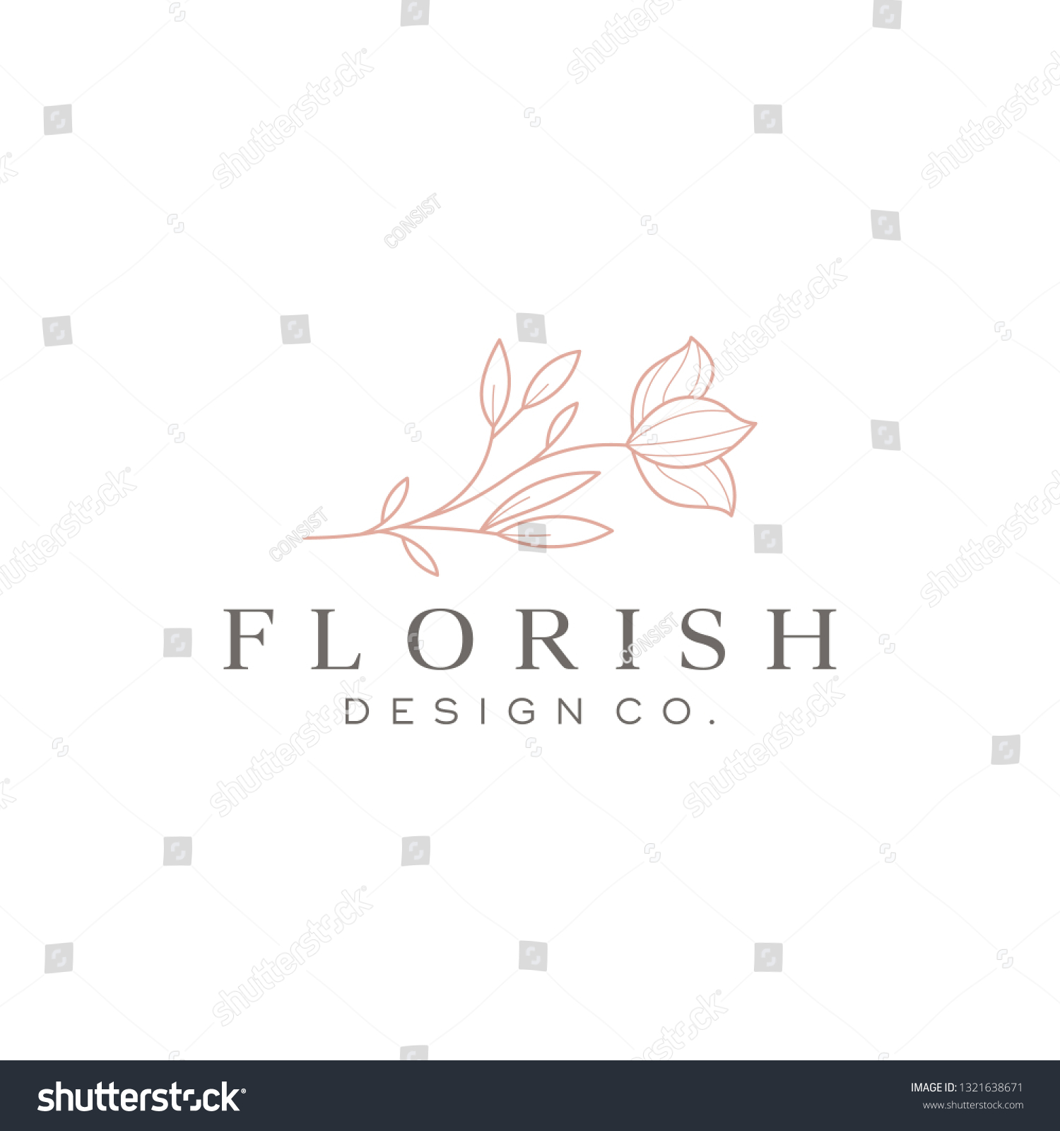 Beautiful Flourish Logo Stock Vector (Royalty Free) 1321638671