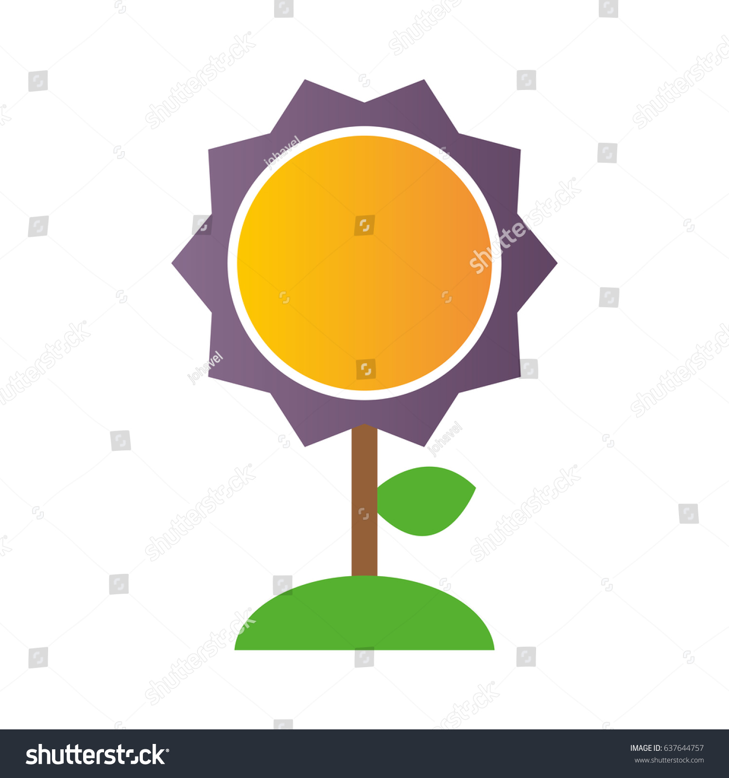 Beautiful Flower Icon Stock Vector (Royalty Free) 637644757 | Shutterstock