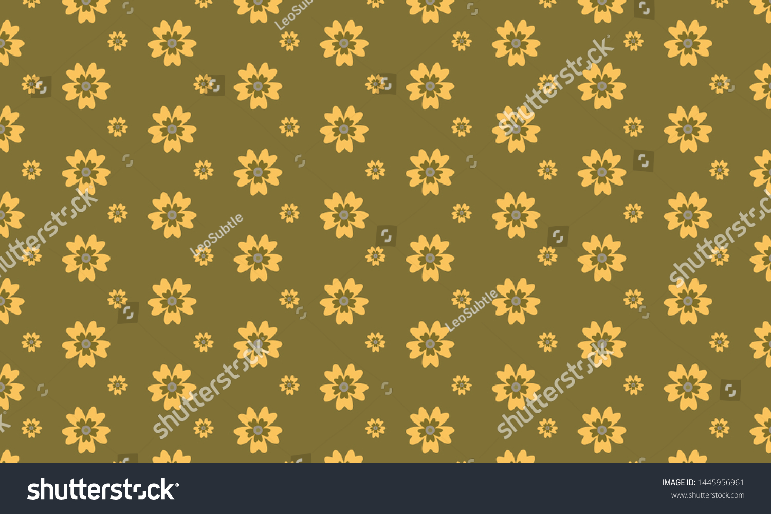 Beautiful Flower Pattern Green Background Stock Vector (Royalty Free ...