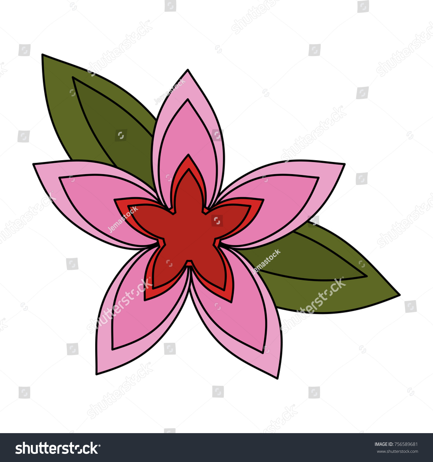 Beautiful Flower Symbol Stock Vector (Royalty Free) 756589681 ...