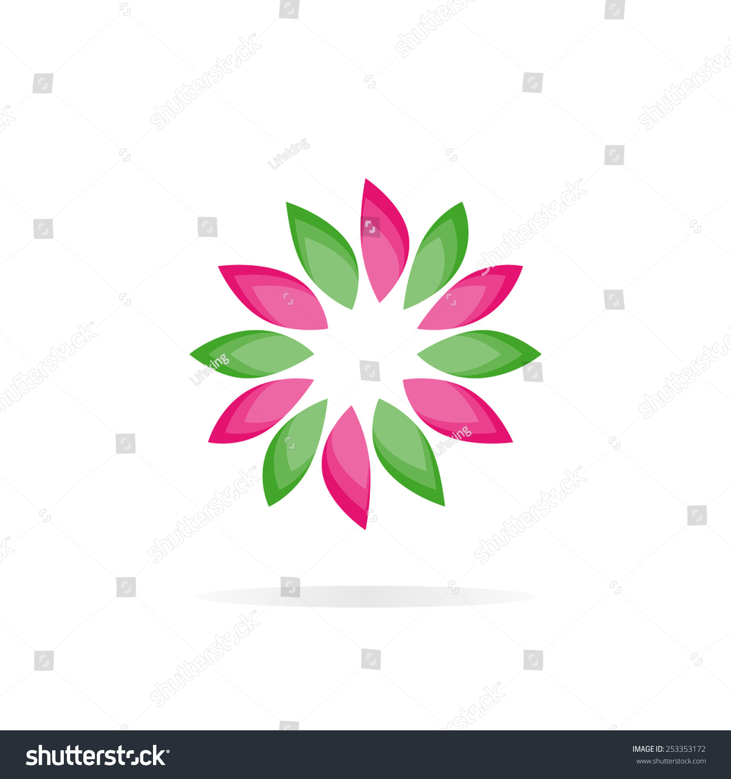 Beautiful Flower Vector Logo Stock Vector (Royalty Free) 253353172