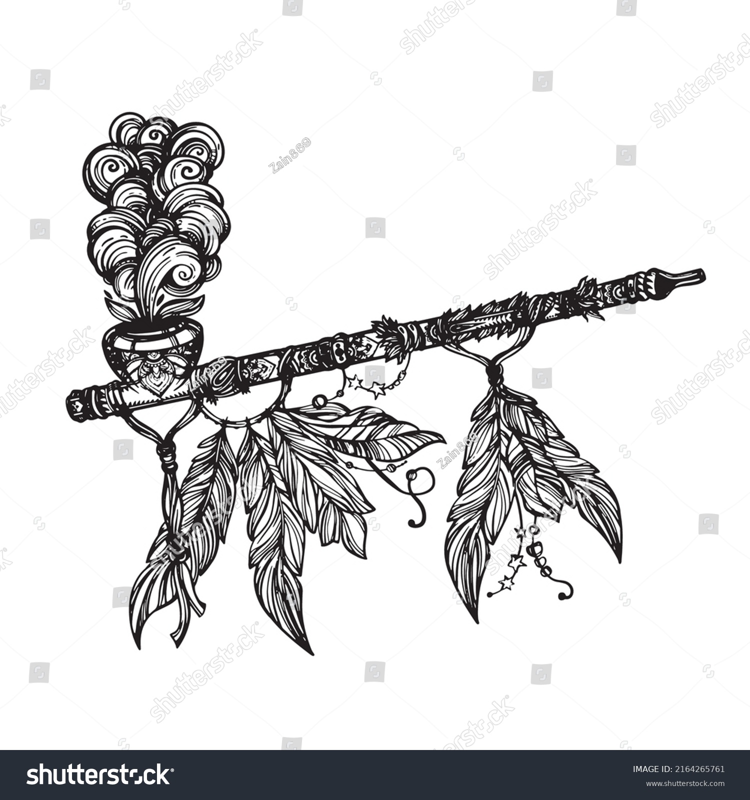 Beautiful Flute Tattoo Design Vector Art Stock Vector (Royalty Free ...
