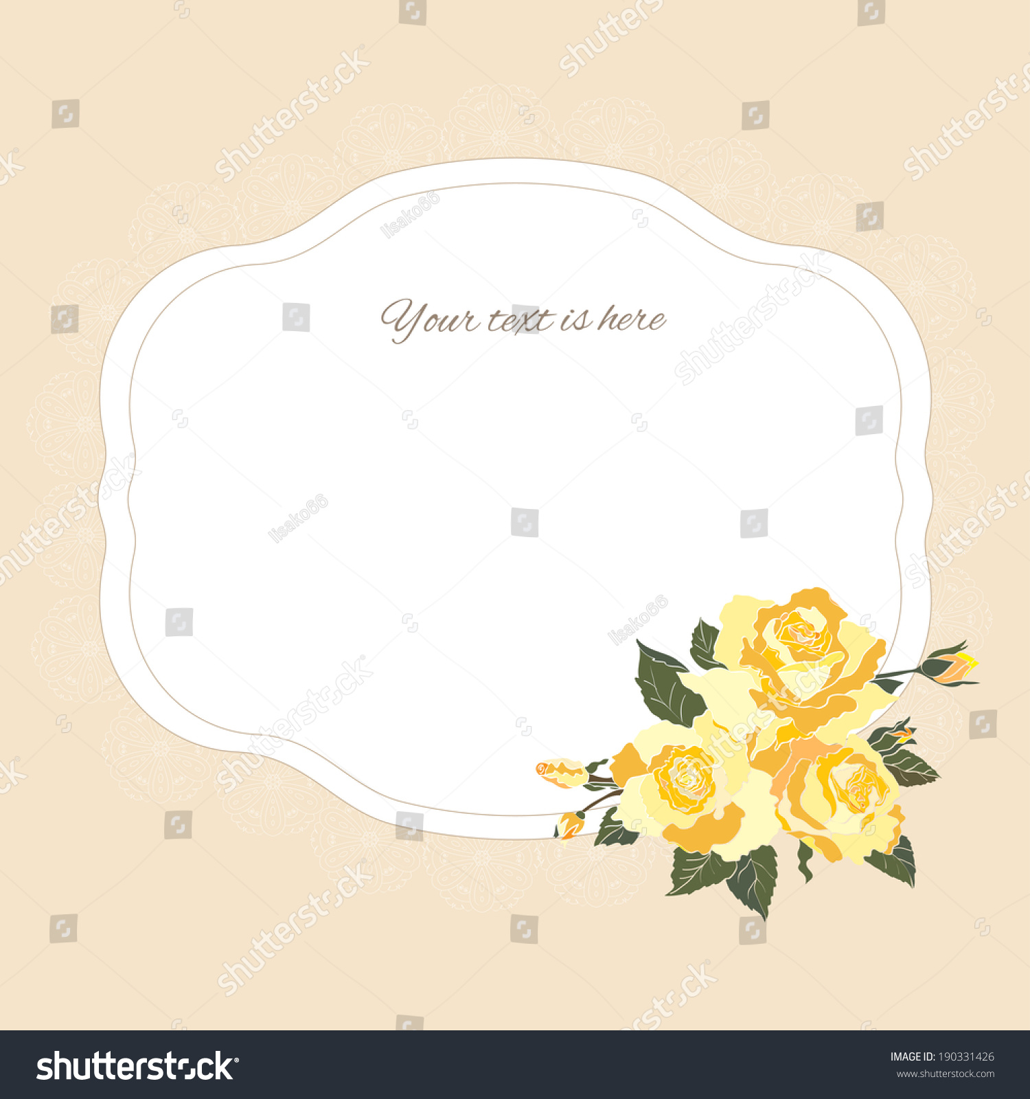 Beautiful Frame Border Rose Stock Vector (Royalty Free) 190331426 ...