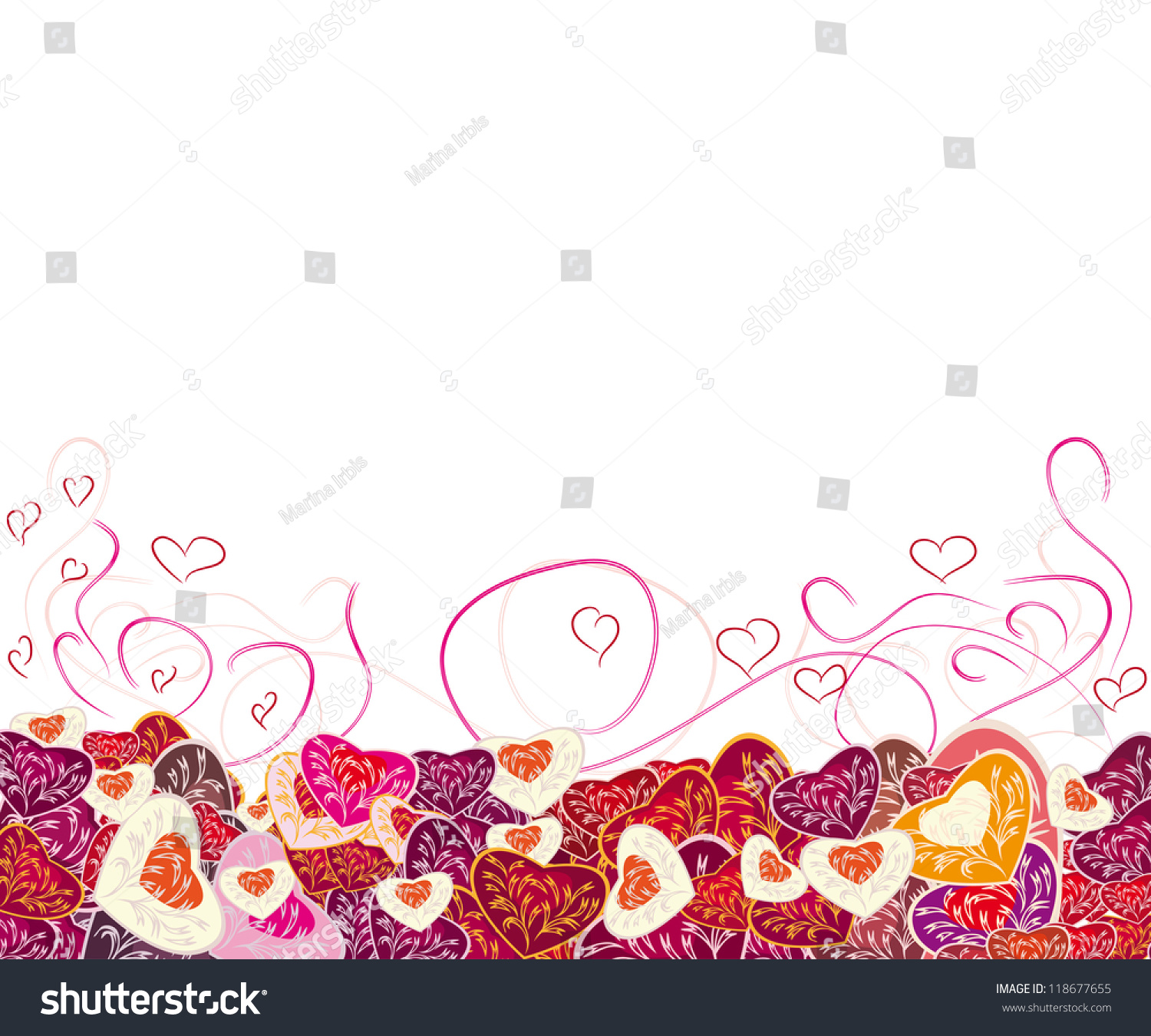 Beautiful Framework Hearts Vector Illustration Stock Vector (Royalty ...