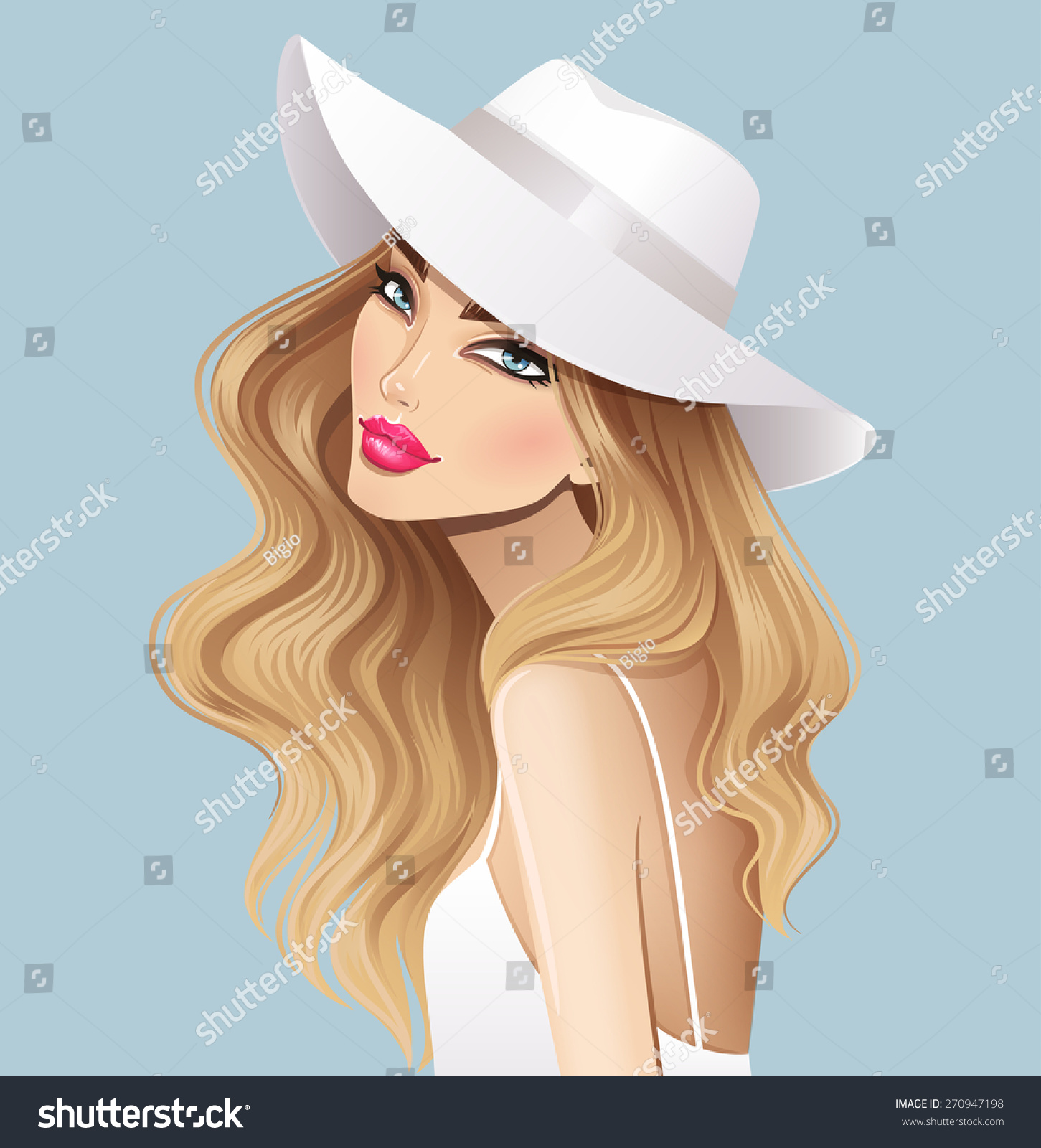 Beautiful Girl Hat Stock Vector Royalty Free 270947198 Shutterstock