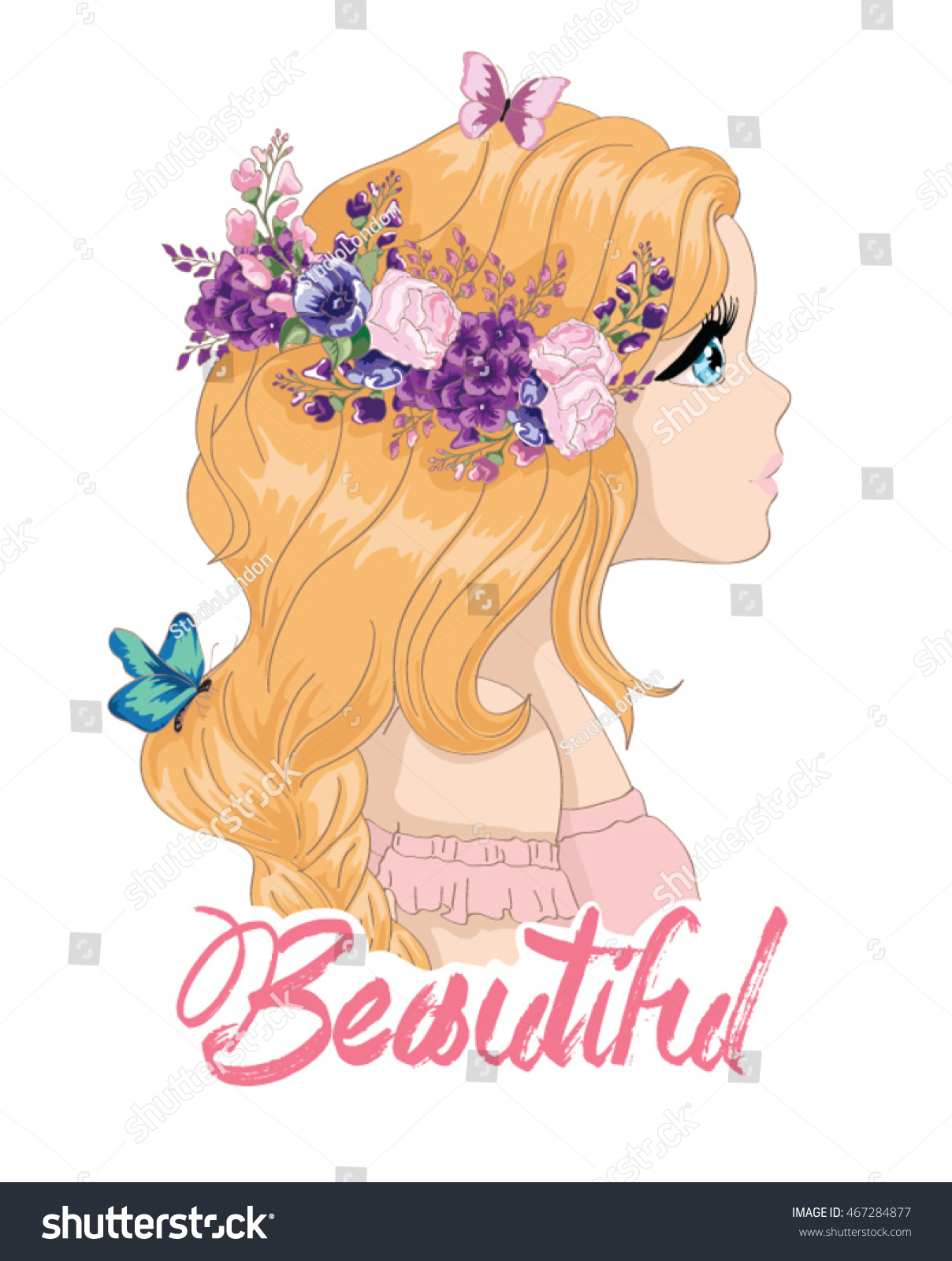 Beautiful Girl Vector Design Stock Vector (Royalty Free) 467284877