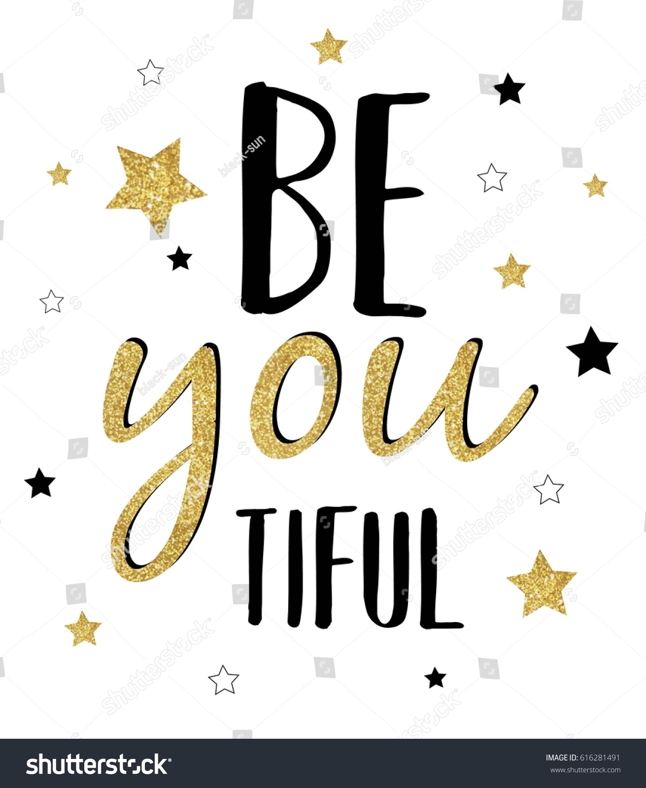 Beautiful Glitter Slogan Vector Stock Vector 616281491 - Shutterstock