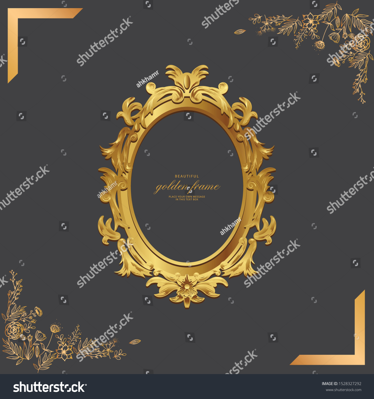 Beautiful Golden Frames Vector Illustration Design Stock Vector ...