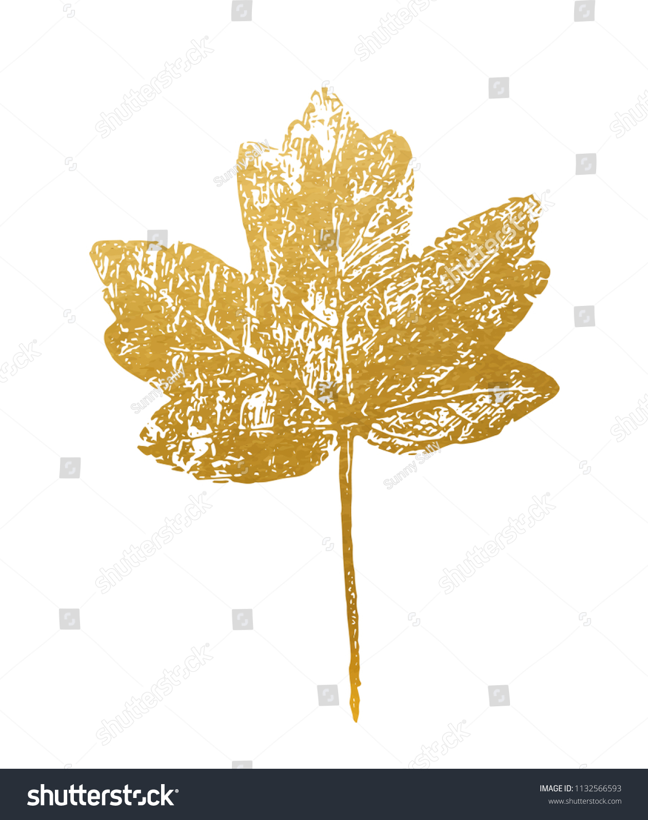 Beautiful Golden Leave Stock Vector (Royalty Free) 1132566593 ...